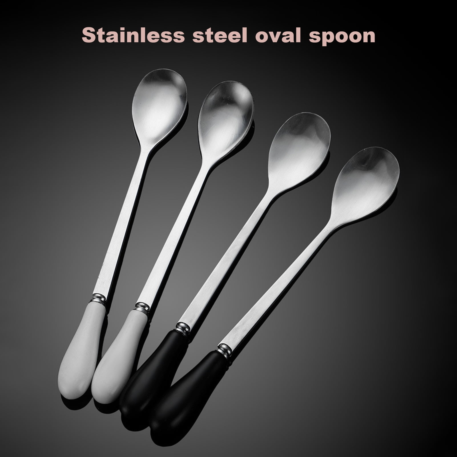 Yesbay Spoon Polished Oval Tableware Dinner Spoon with Non-slip Handle ...