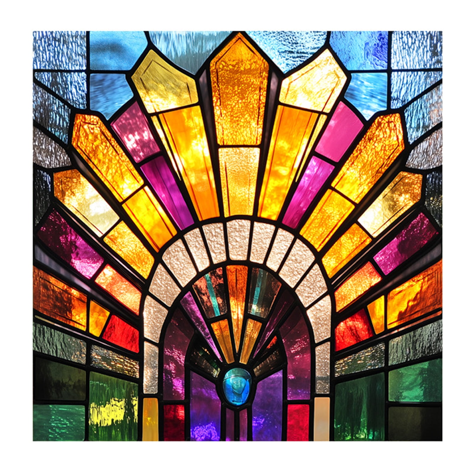 Yesbay Stained Glass Static Window Film Privacy Sun Blocking Glass ...