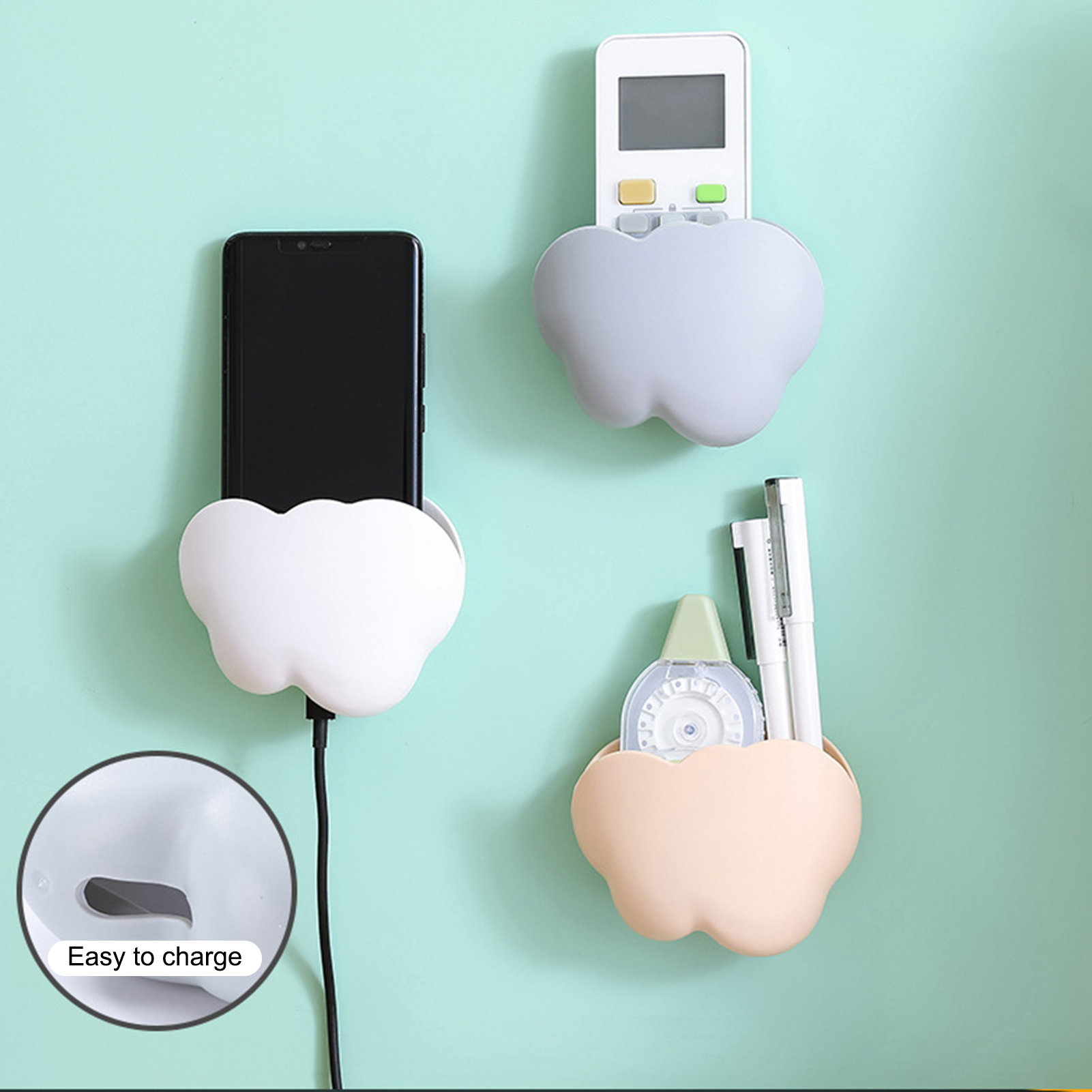 Yesbay Storage Box Wall Mounted Self Adhesive Plastic Cloud Shape ...