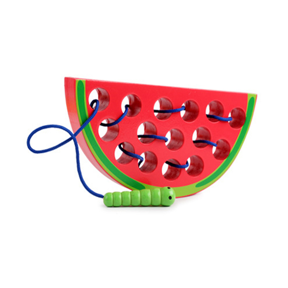 Yesbay Strawberry Fruit Wooden Lacing Puzzle Threading Toy Early ...