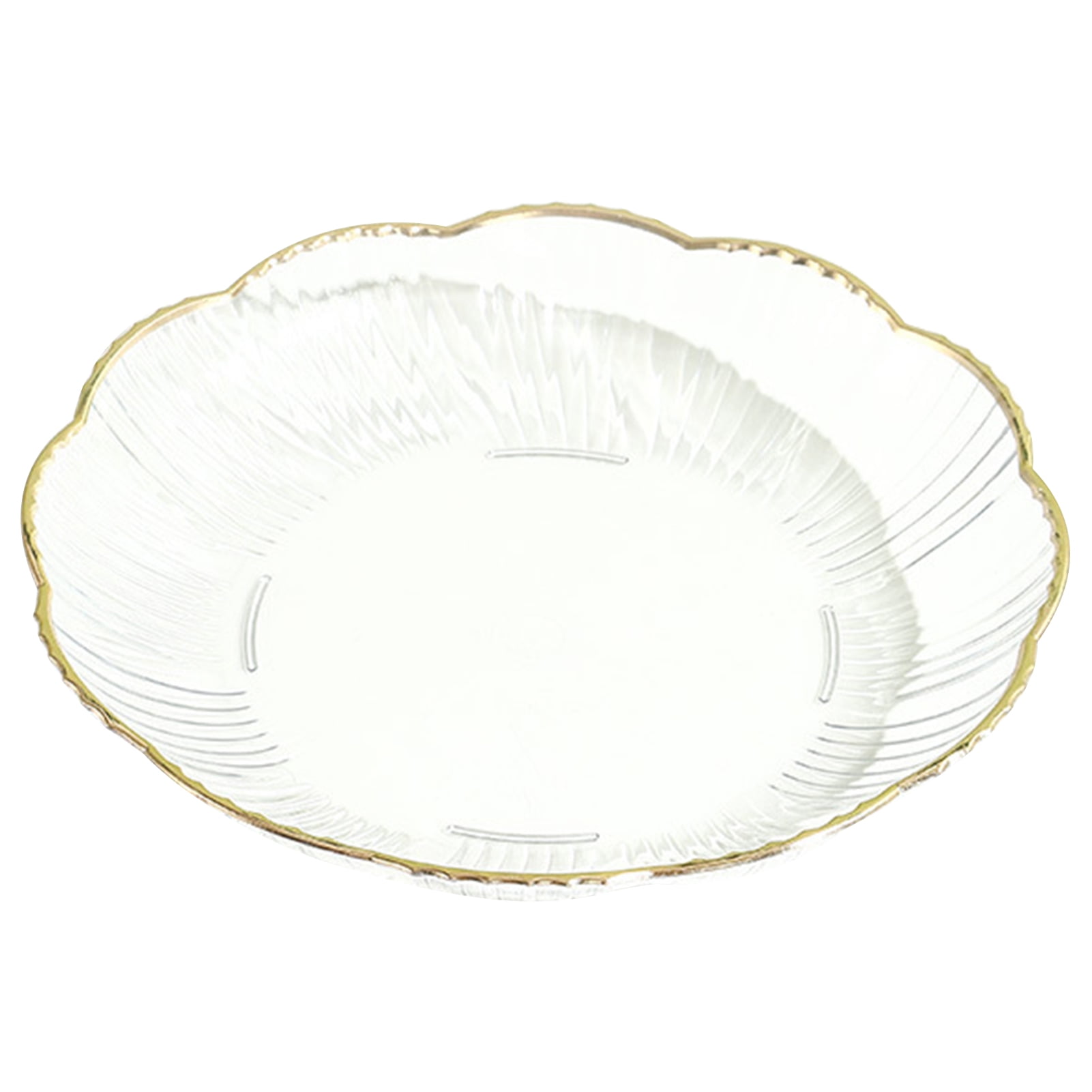 Yesbay Transparent Fruit Plate Golden Edge Stackable Snacks Serving ...