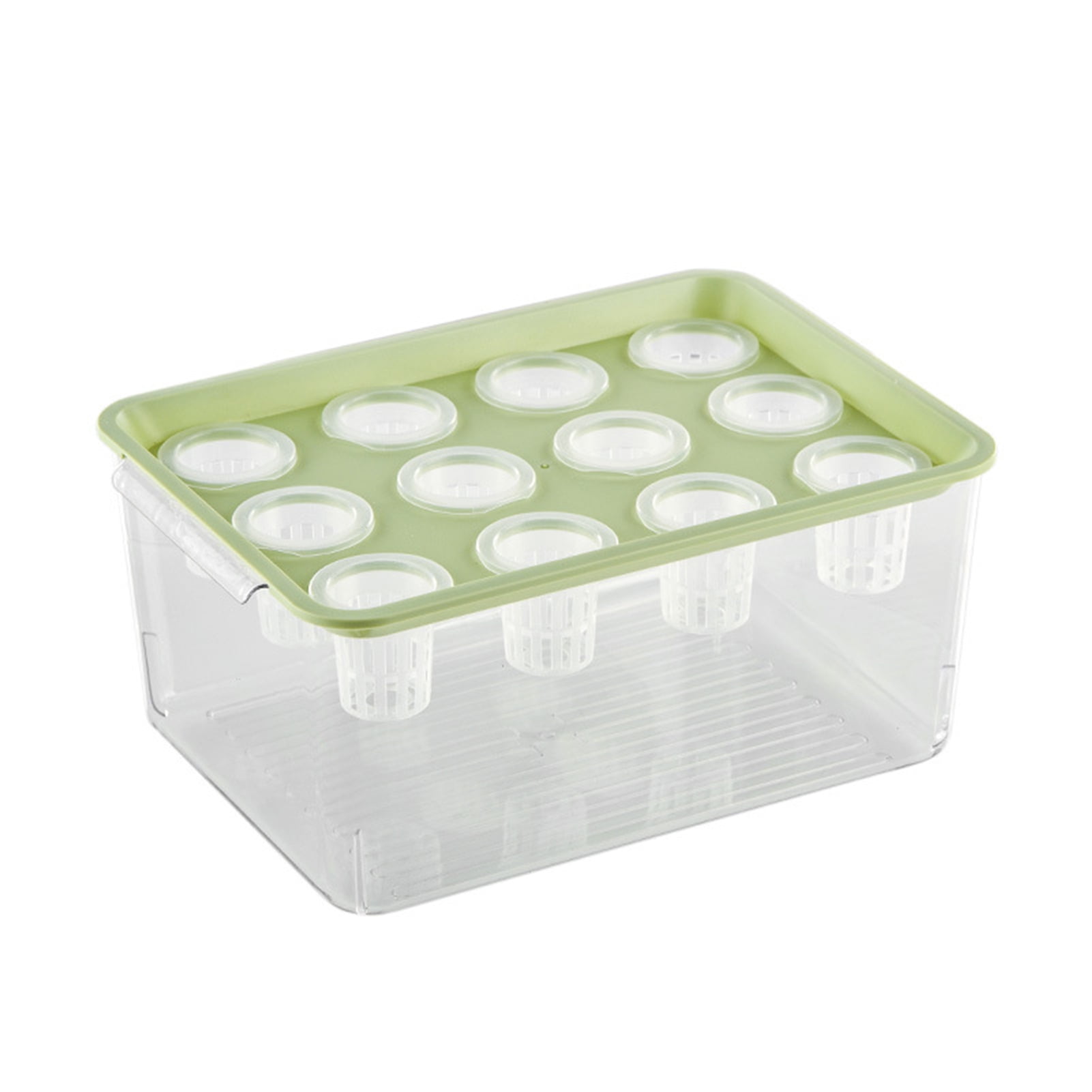 Yesbay Transparent Hydroponic Planter Box with 12 Holes Lid Handle ...