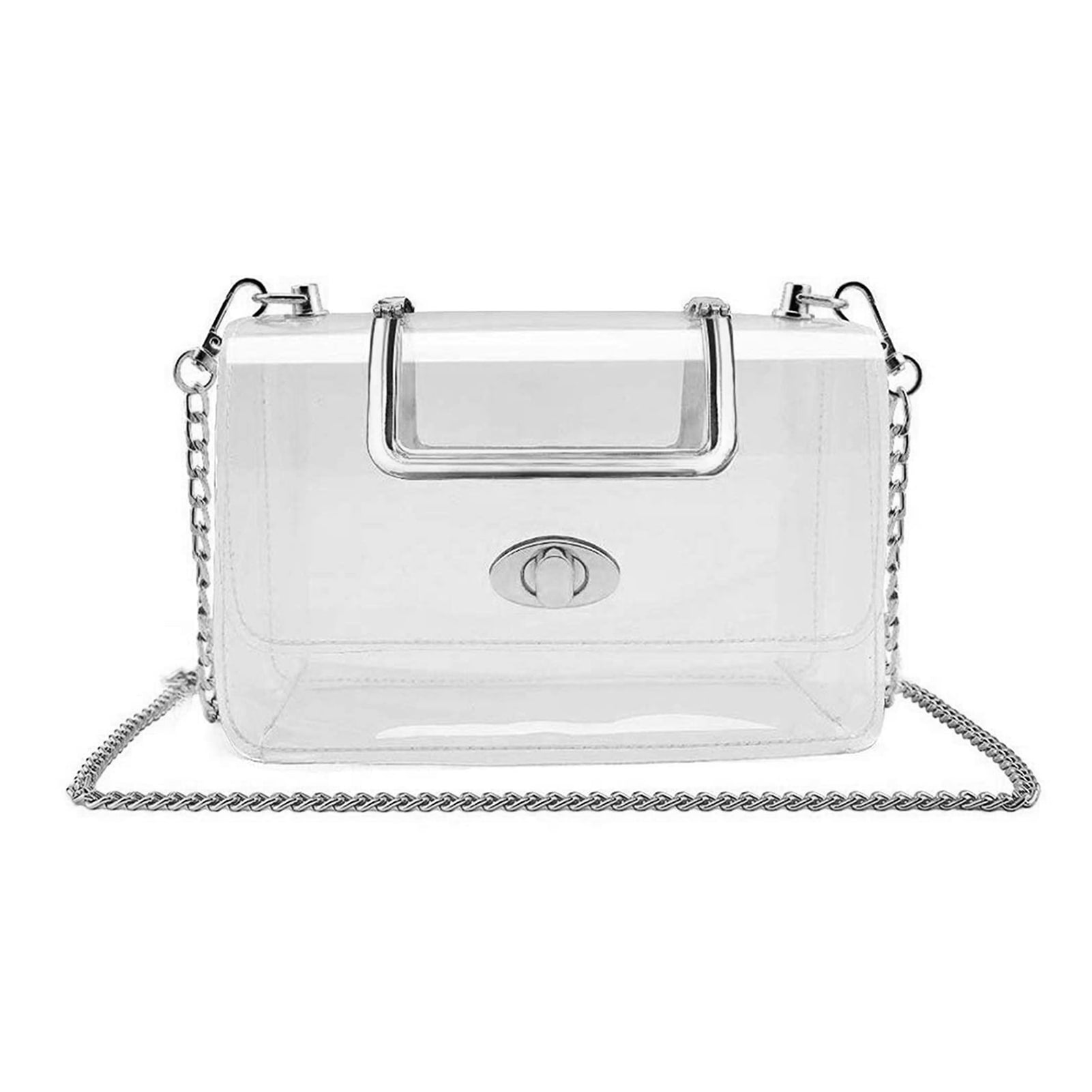Yesbay Transparent Shoulder Bag with Chain Strap Large Capacity ...