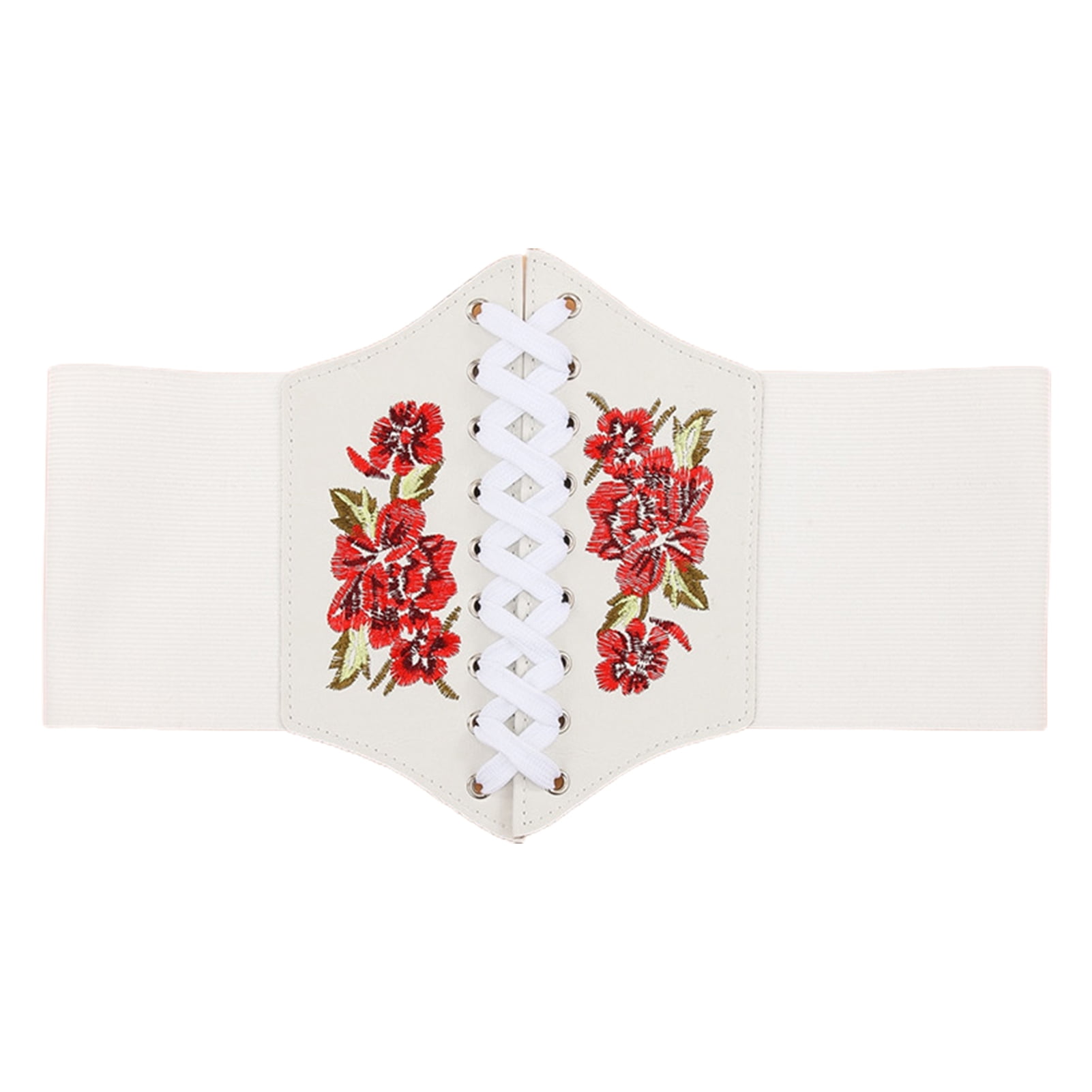 Yesbay Waist Belt Embroidery Rose Flowers Adjustable Stretch Rope ...