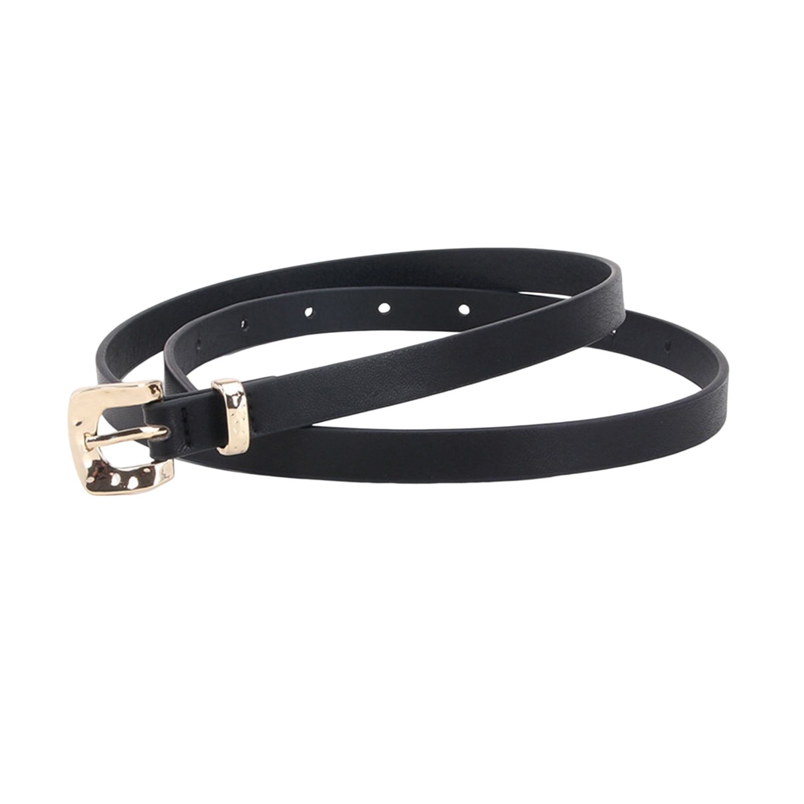 Yesbay Waist Belt Slim Pin Buckle Multi-holes Faux Leather Adjustable ...