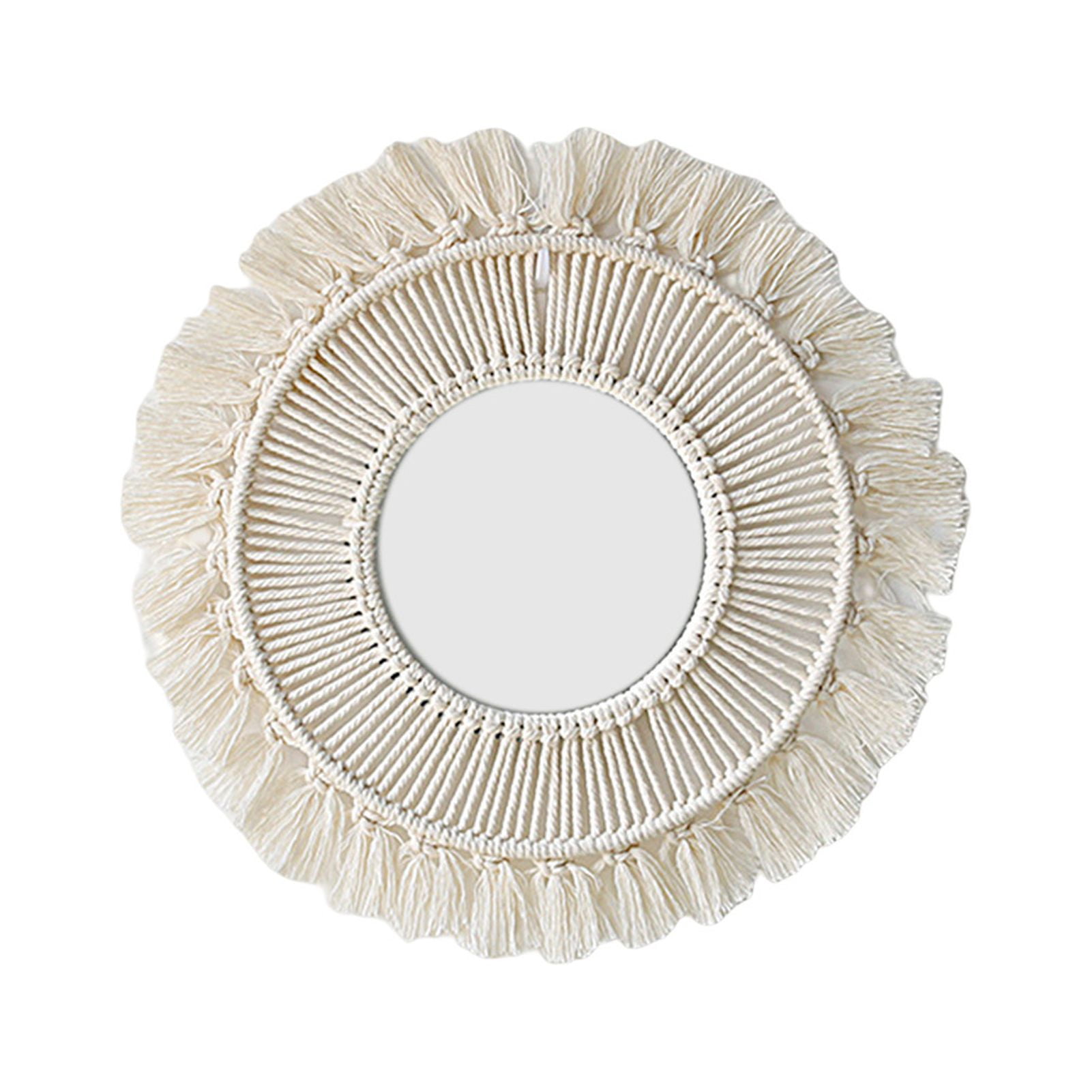 Yesbay Wall Mirror Round Aesthetic with Tassels Home Decoration Woven ...