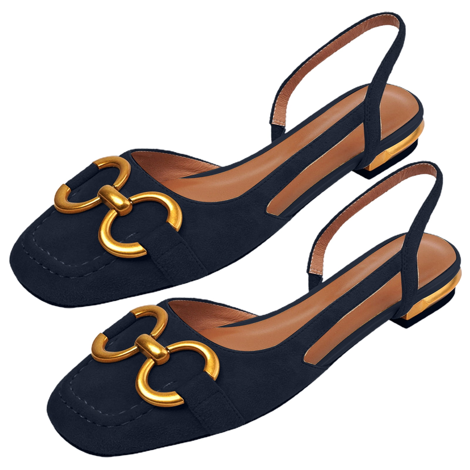 Yesbay Women's Comfortable Flat Heel Sandals with Ring Decor, Anti-Slip ...