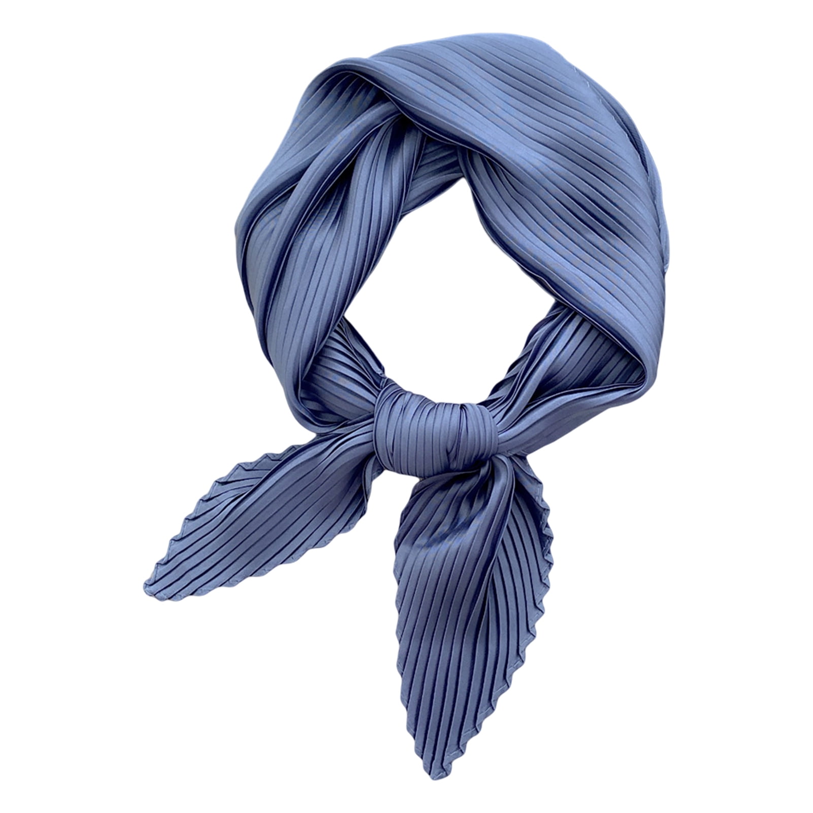 Yesbay Women Square Scarf Plain Color Wavy Edge Pleated Neck Wear ...