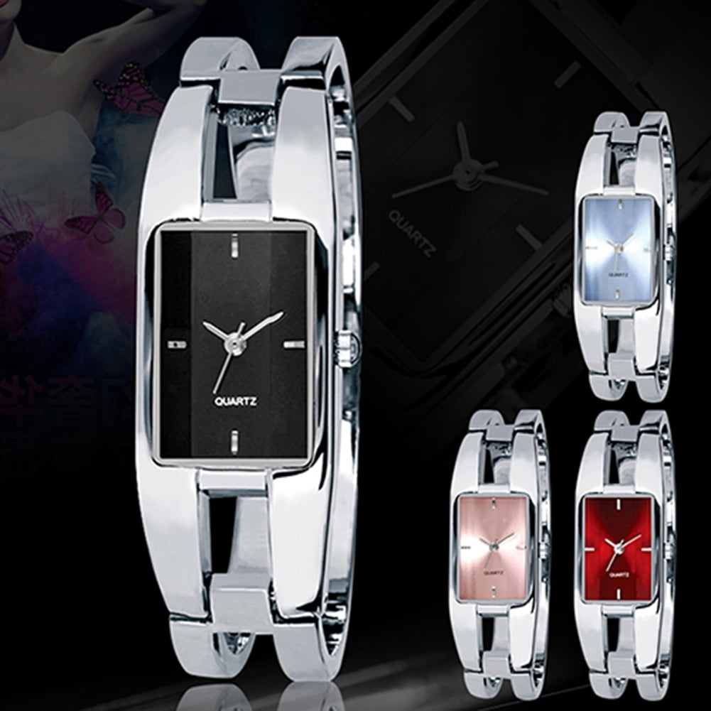 Yesbay Women's Square Dial Changing Color Bracelet Bangle Quartz ...