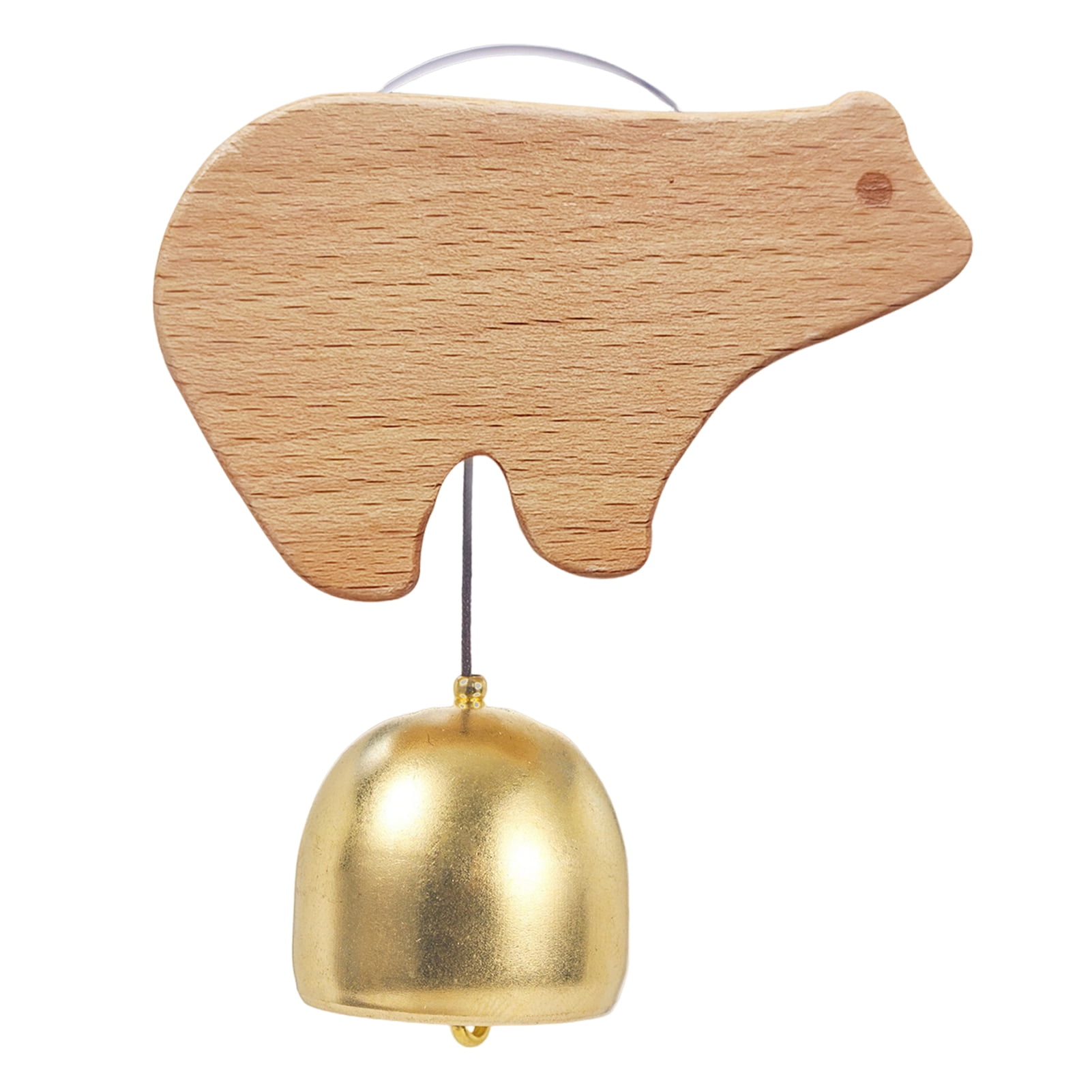 Yesbay Wooden Door Bell Animal Shape Wind Chime Hanging Metal Bell with ...