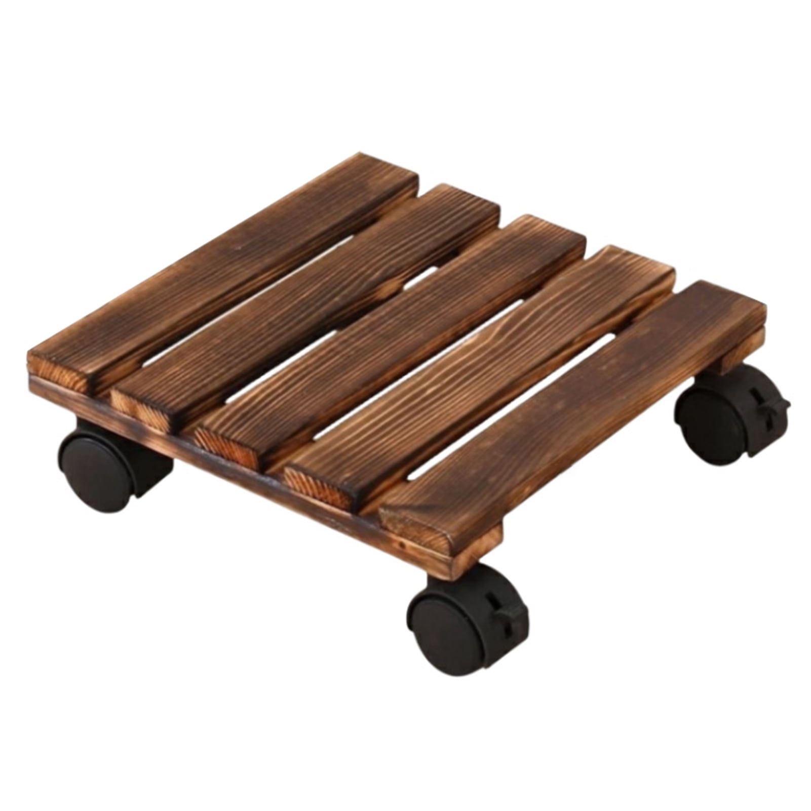 Yesbay Wooden Plant Stand with Wheels 40 Kg Load Capacity Rolling Plant ...