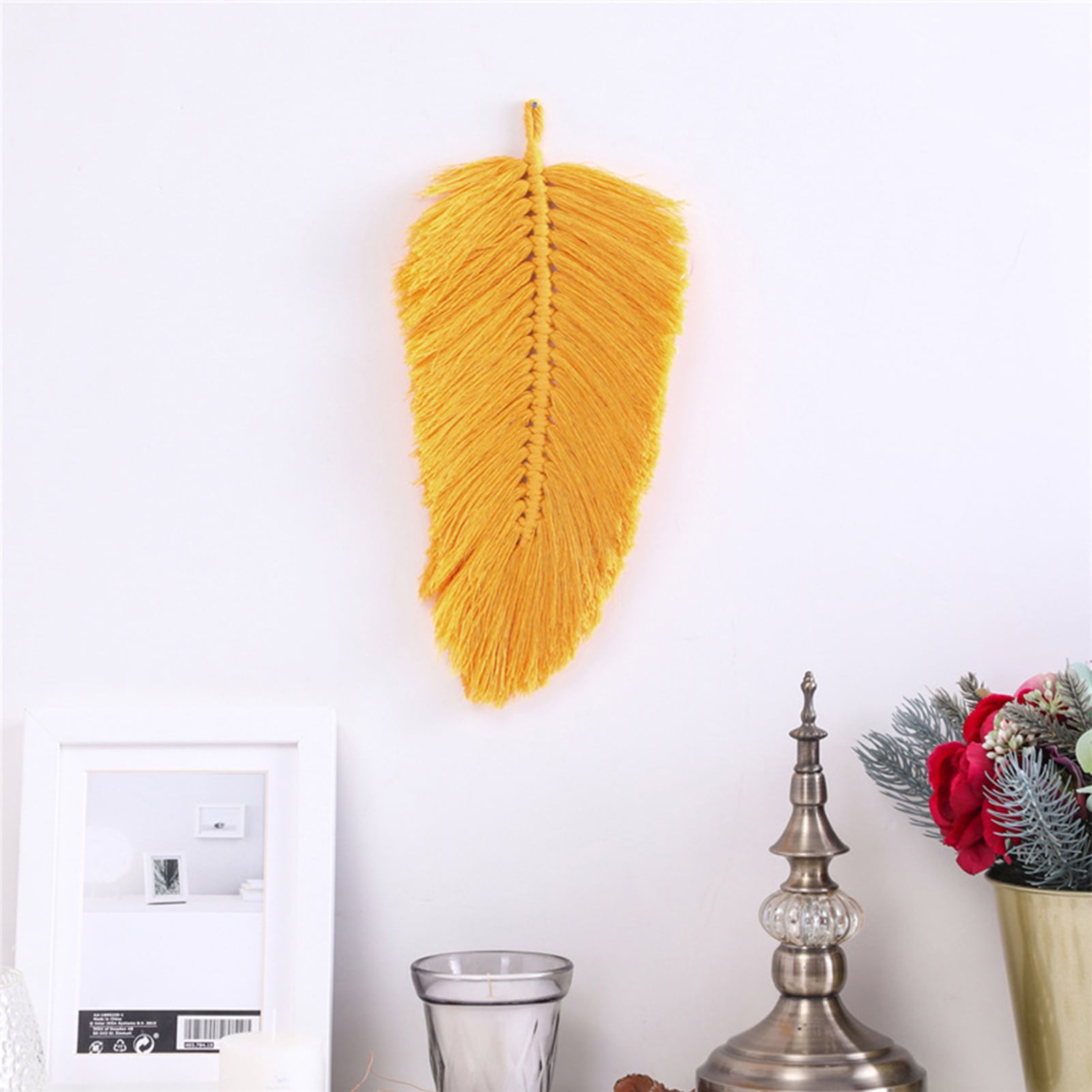 Yesbay Woven Feather Tapestry Soft Fine Workmanship Cotton Macrame Wall ...