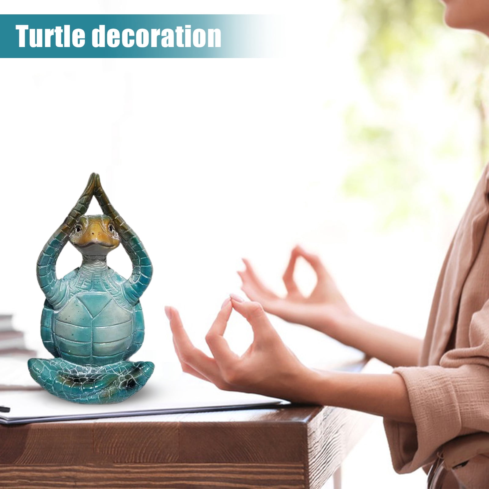 Yesbay Yoga Meditation Sitting Turtle Figurine Resin Sea Turtle Statue ...
