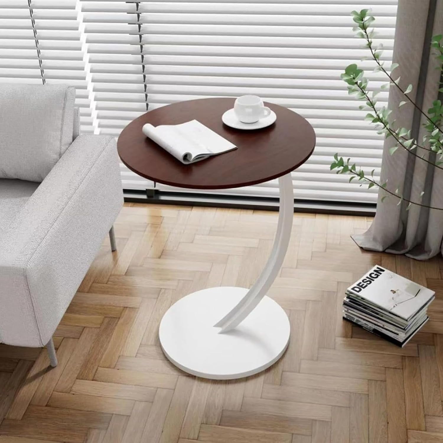 Yesbon Sofa Side Table Living Room, C-Shaped End Table, Side Table ...