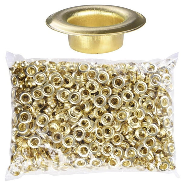 Yescom 1000pcs 3/8”(10mm) Size #2 Grommets 10mm Brass Finish Eyelets ...