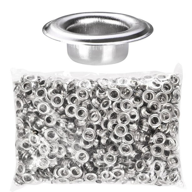 Yescom 1000pcs 3/8”(10mm) Size #2 Grommets 10mm Nickel Finish Eyelets ...