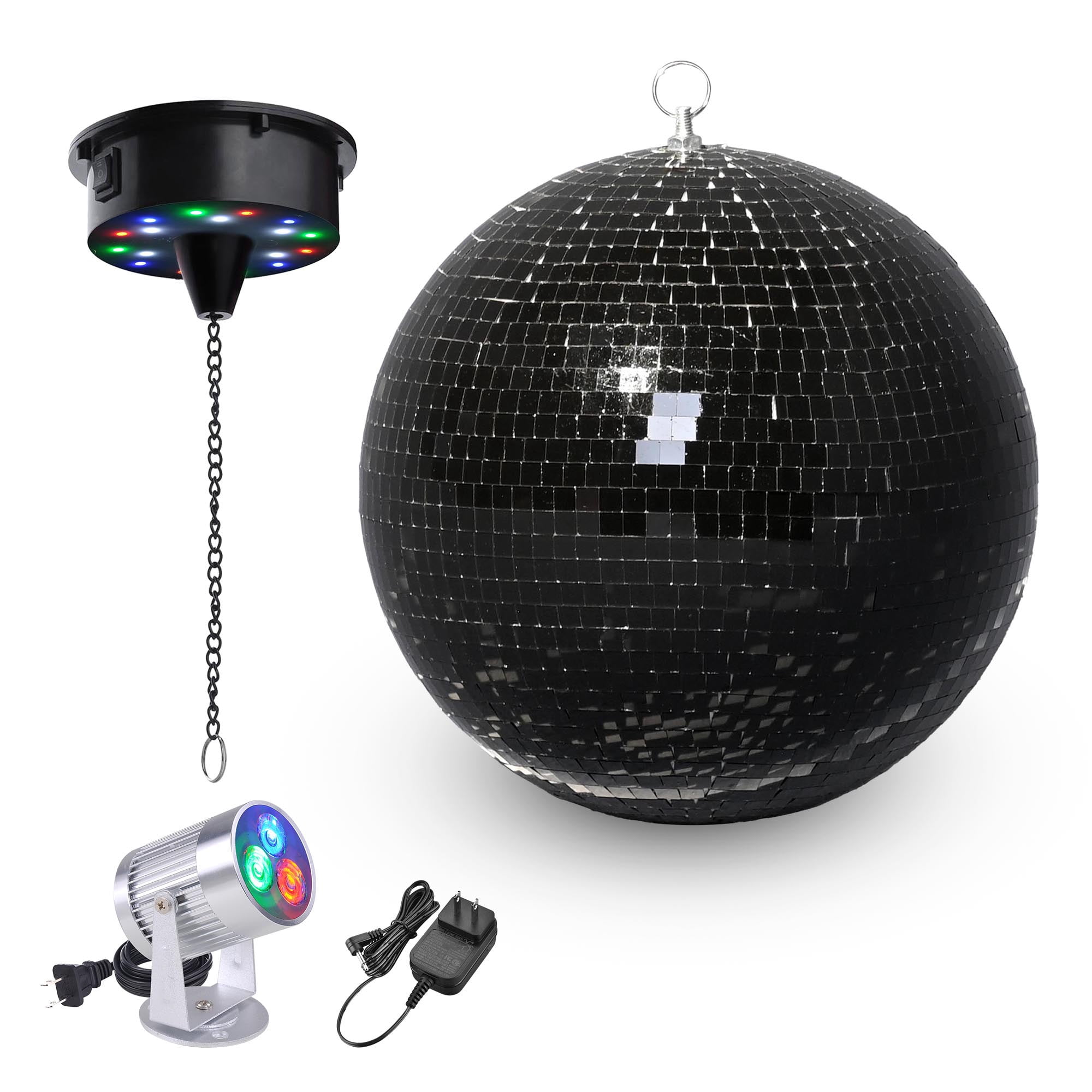 Yescom 12" Disco Mirror Ball RGB Spotlight Rotating Motor Kit for Party ...