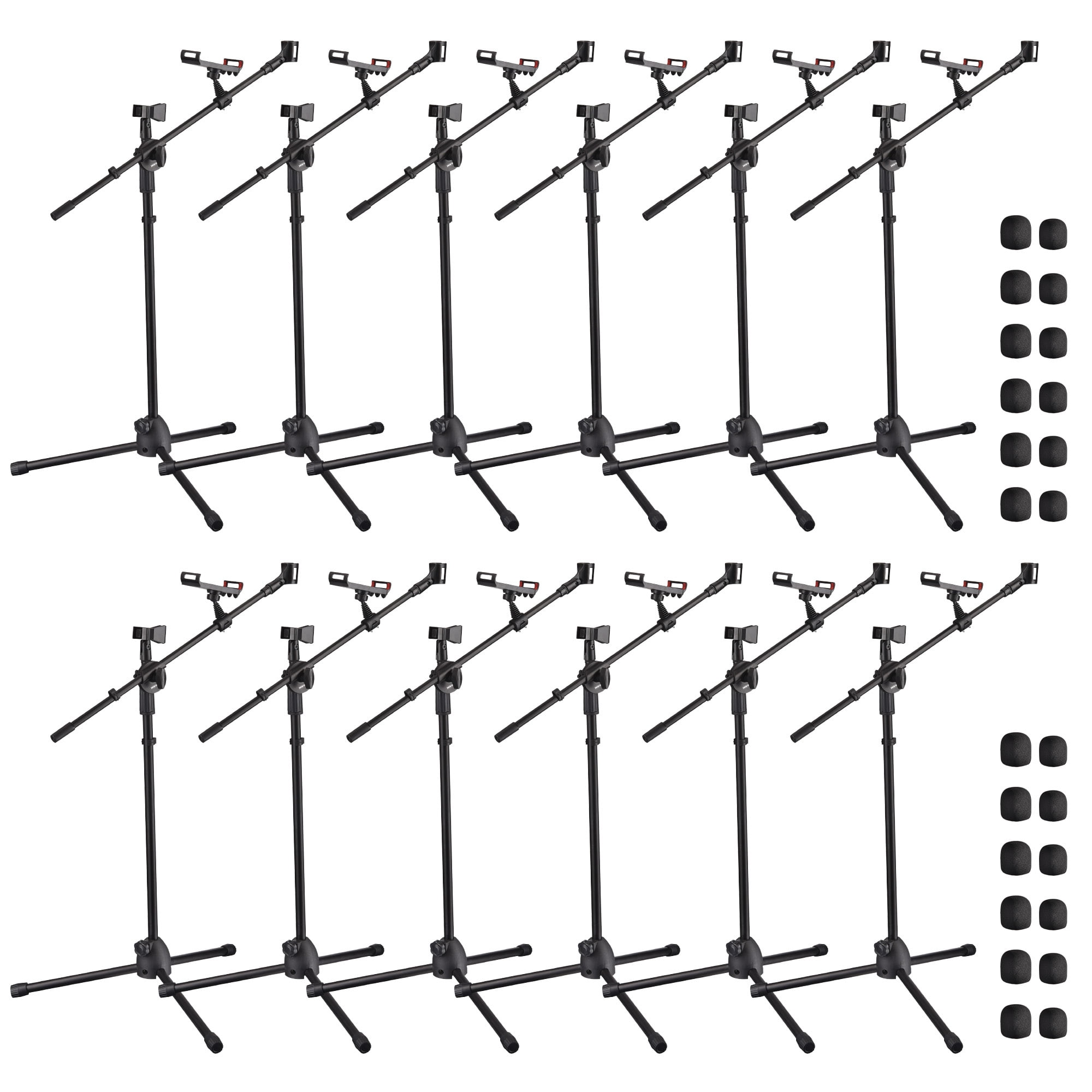 Yescom 12 Packs Microphone Boom Arm Stand Dual Mic Clips Adjustable ...