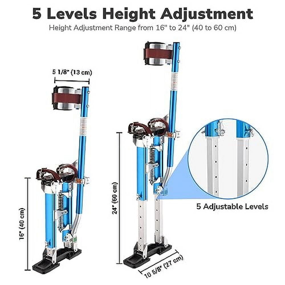 Yescom 16"-24" Drywall Stilts Adjustable Aluminum Tool Work with Leg ...