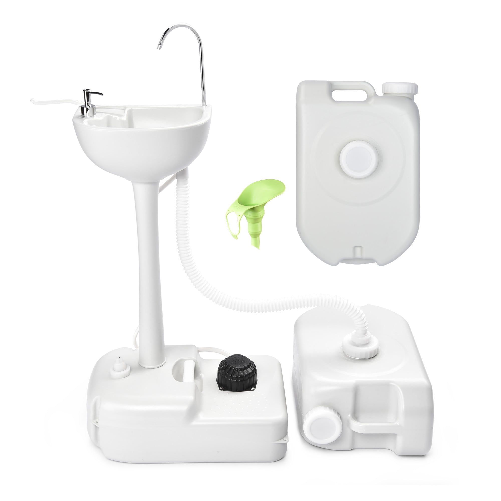 Yescom 17L Portable Camping Sink w/ Pump & 2 Pcs 24L Water Tank, Small ...