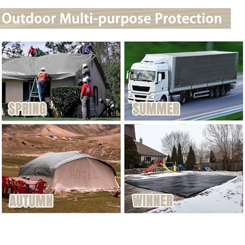 Yescom 2 Pack 20x24 Ft Waterproof Poly Tarp Heavy Duty Protect Cover 10 ...