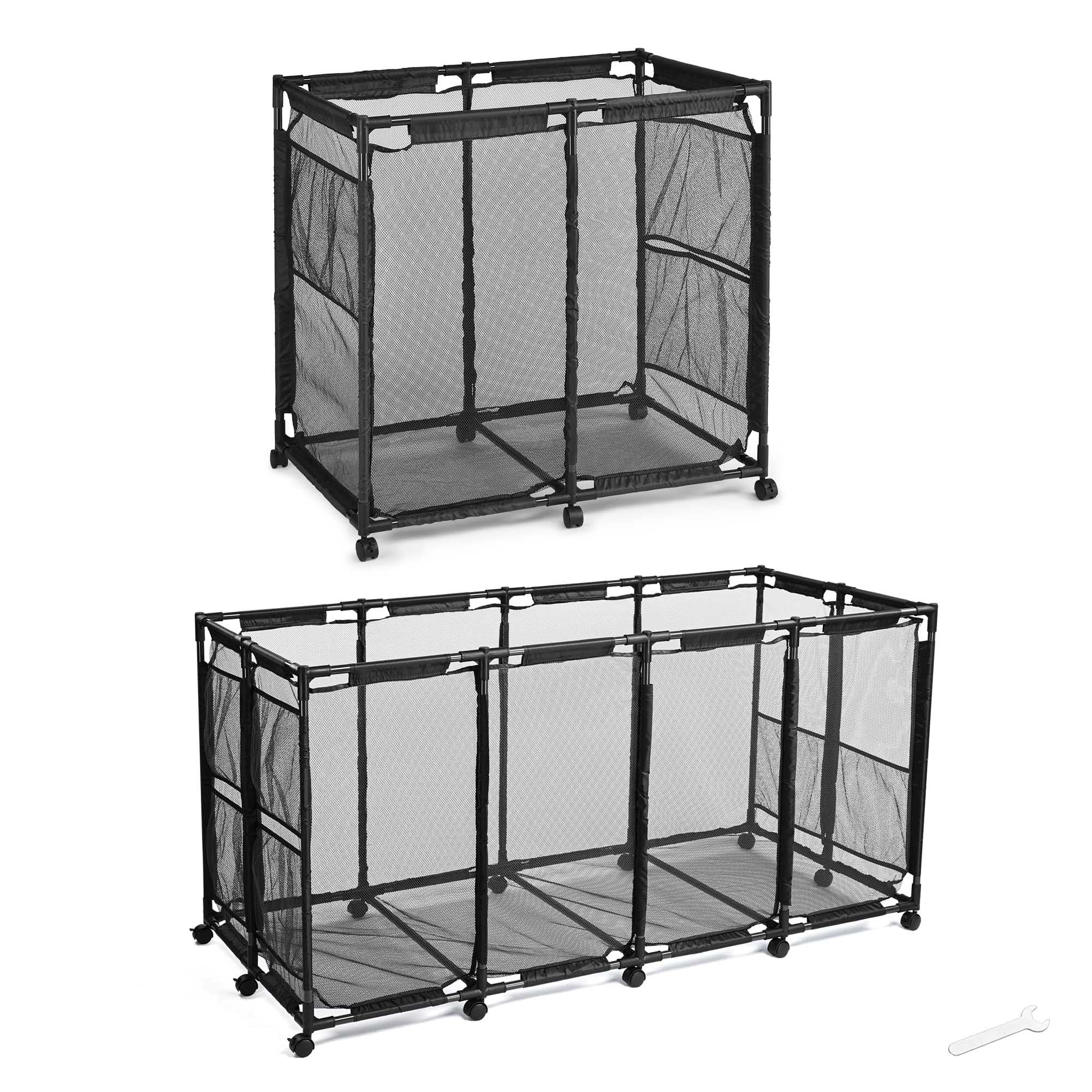 Yescom 2 Pack Pool Float Storage Bin Mesh Basket Rolling Carts ...