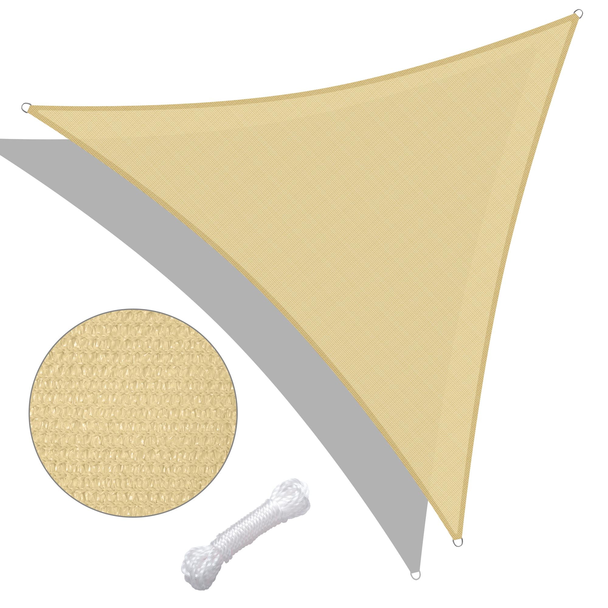 Yescom 20 Ft 97% UV Block Triangle Sun Shade Sail Canopy Outdoor Patio ...