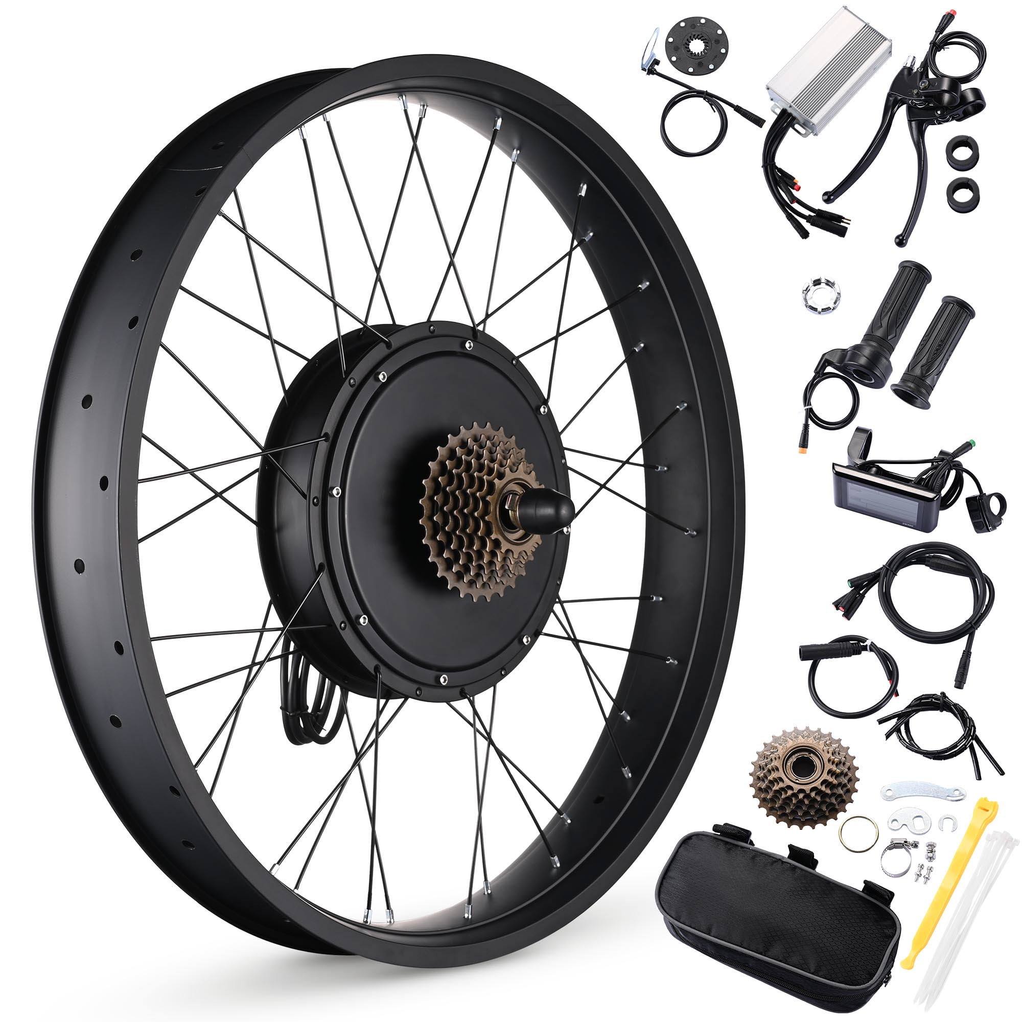 Yescom 26"x4" Fat Tire 48V Ebike Electric Rear Wheel Bicycle Conversion ...