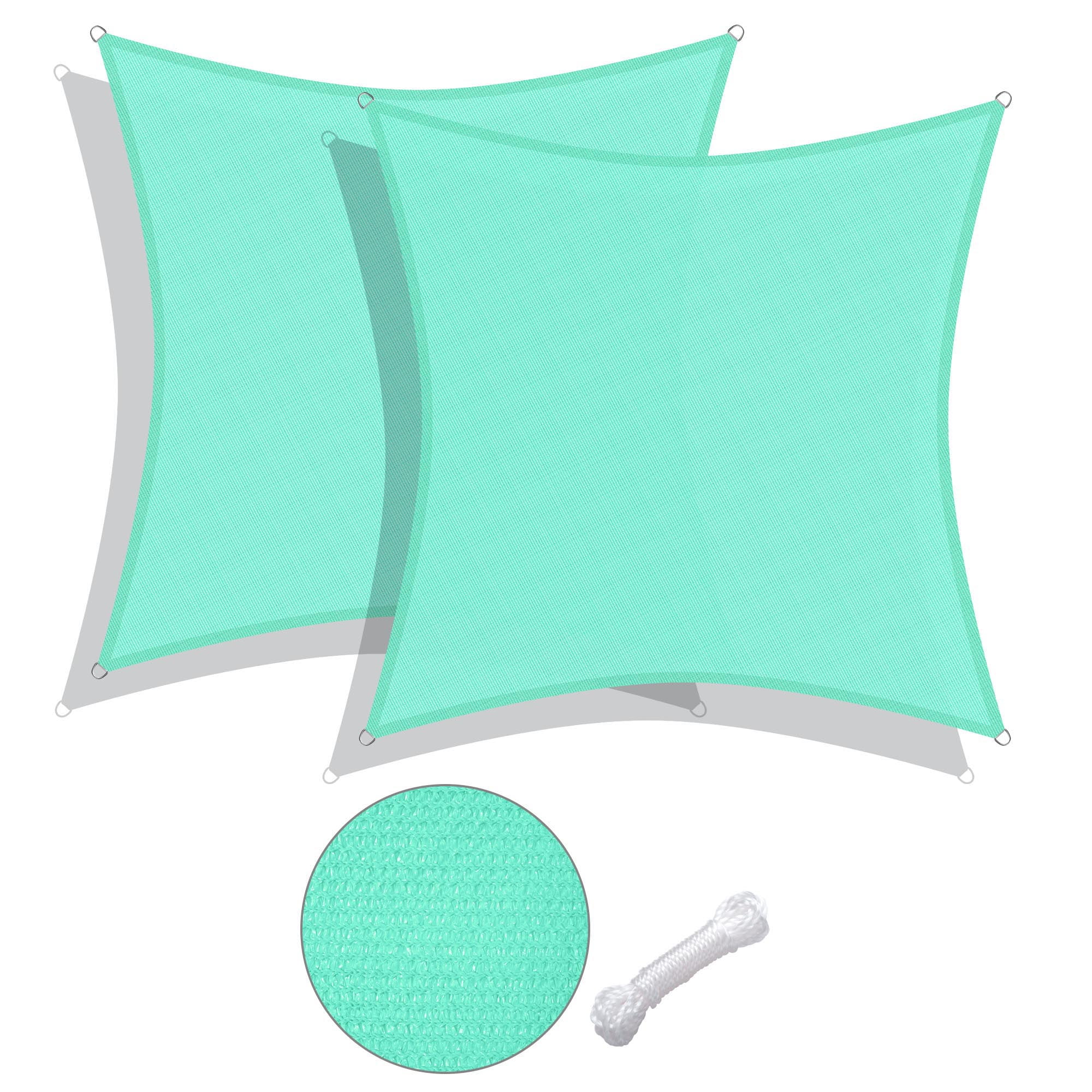 Yescom 2Pack 12x12Ft 97% UV Block Square Sun Shade Sail Outdoor Patio ...