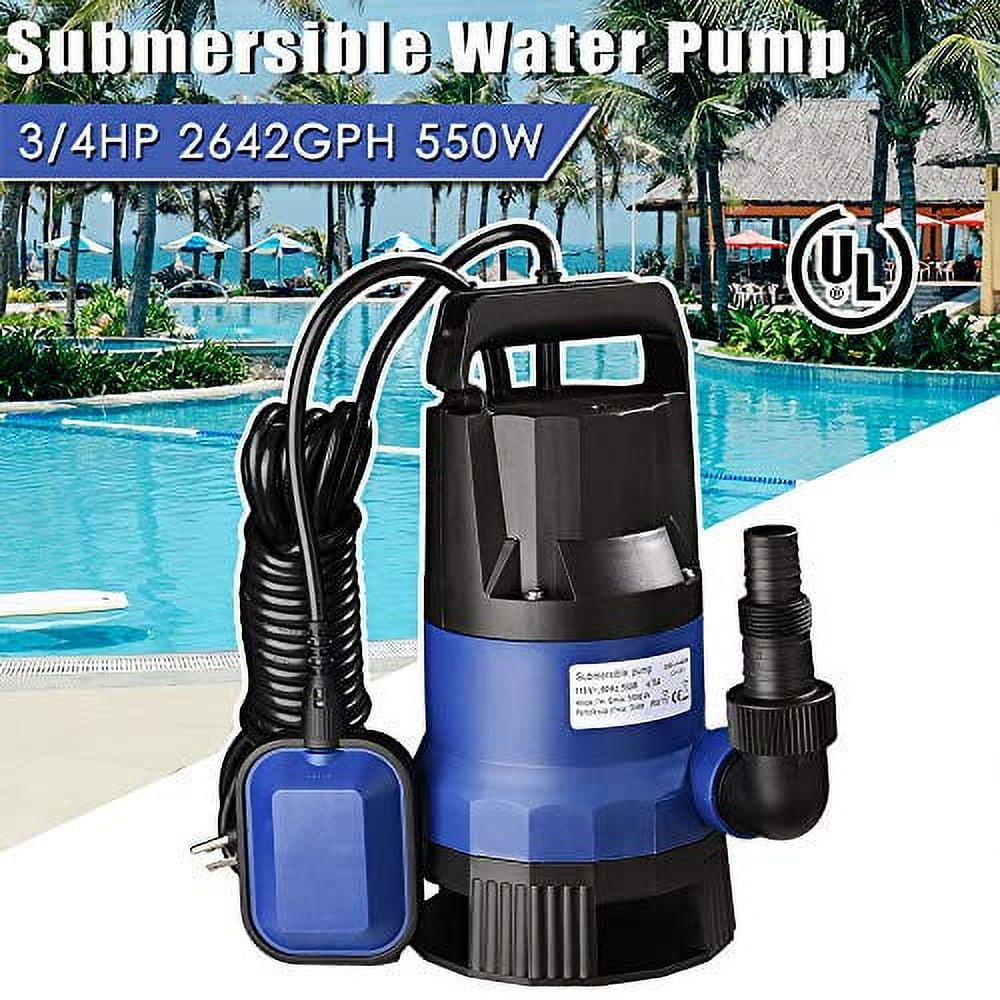 Yescom 3/4HP 2642GPH 550W Submersible Water Pump Copper Motor Clean ...
