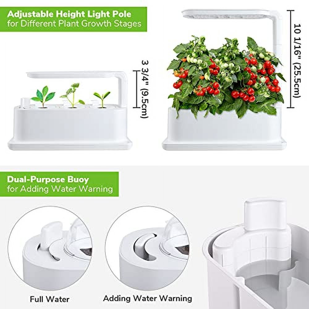 Yescom 3 Pots Hydroponic Growing System Plant Germination Kit with LED ...
