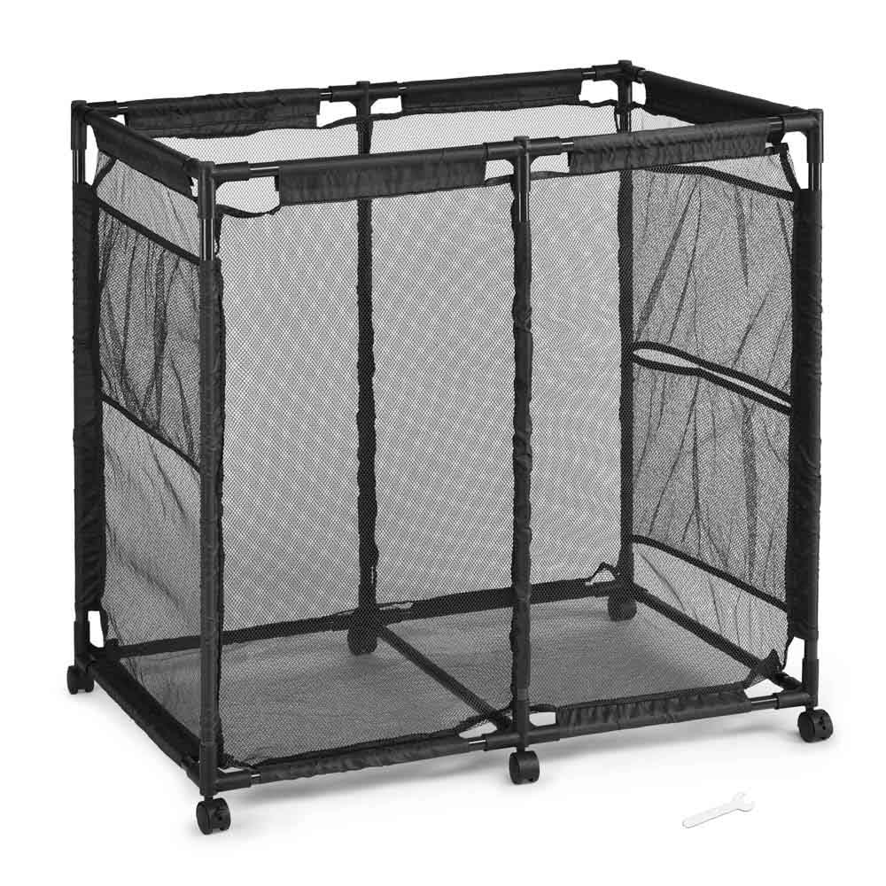 Yescom 35x33x22 Mesh Pool Storage Bin Rolling Cart Organizer, Black ...