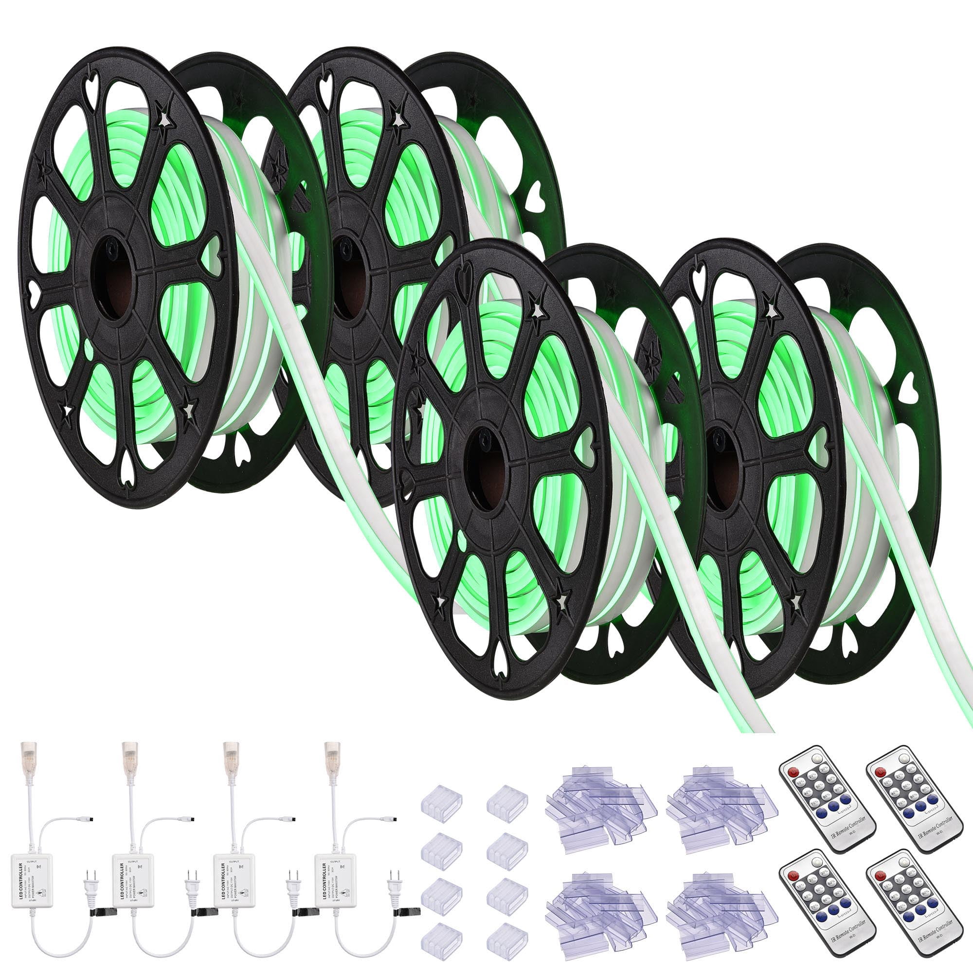 Yescom 4 Pack 50ft Green LED Neon Rope Lights w/ Remote Control for Bar ...