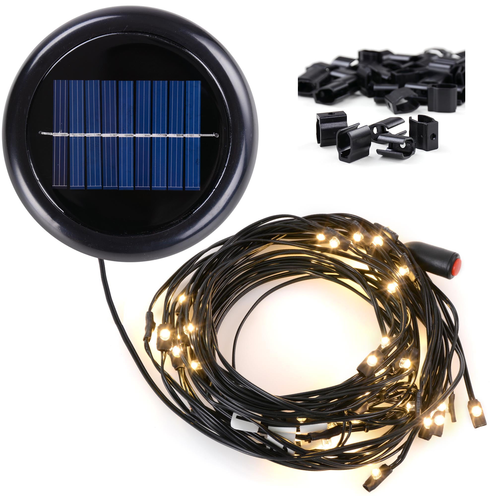 Yescom 48 LED Solar String Light Warm White Fit for 10 ft 8 Ribs ...