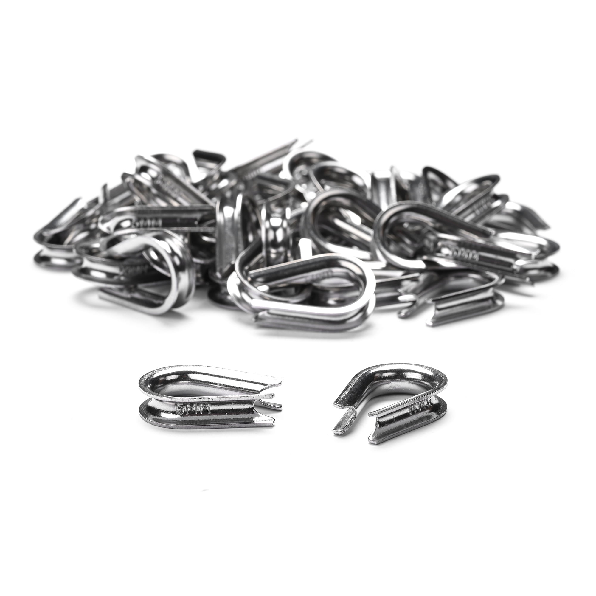 Yescom 50PCS M5 Wire Rope Thimbles for 1/8" 3/16" Stainless Steel Cable ...