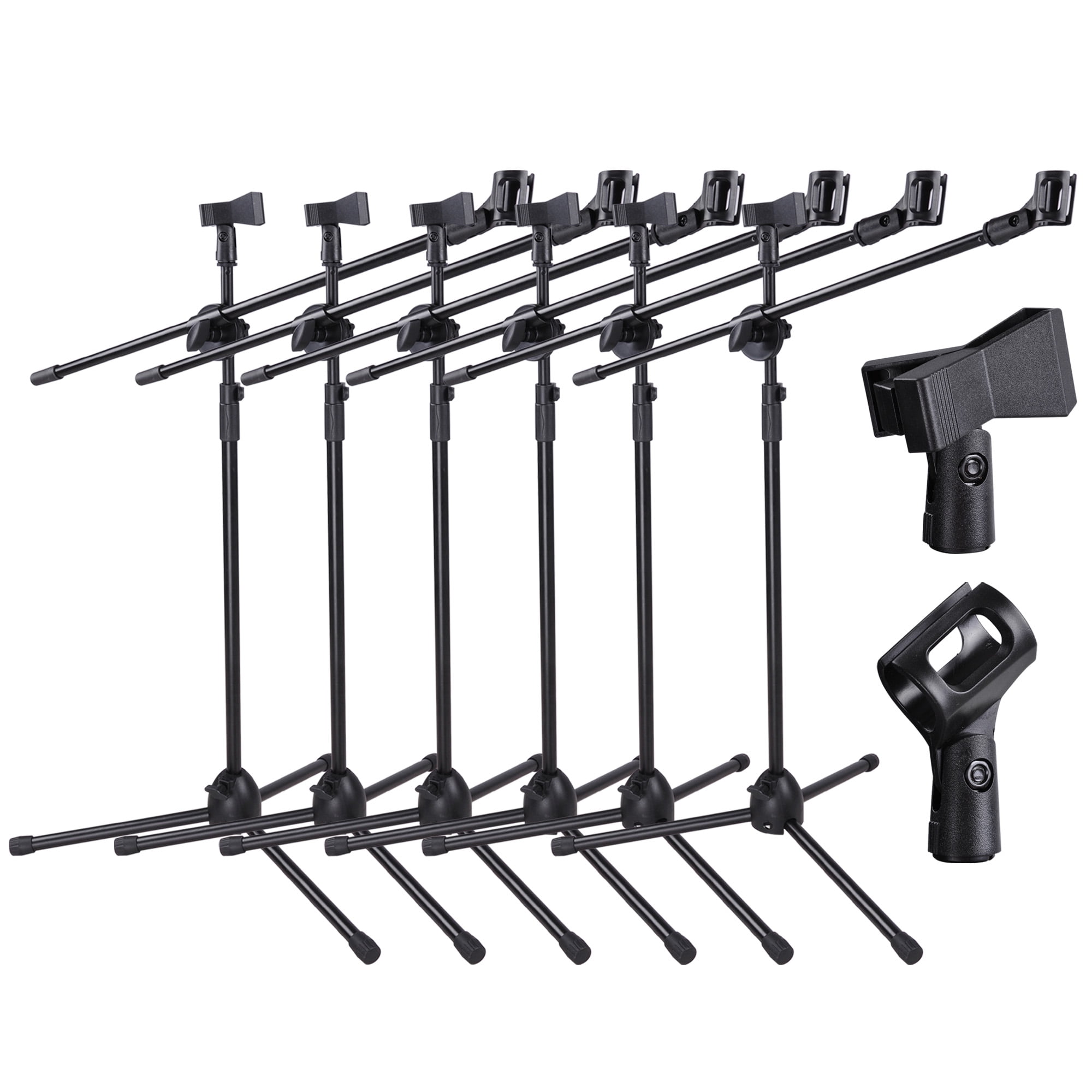 Yescom 6 Packs Microphone Stand Tripod w/ Dual Mic Clip Adjustable ...