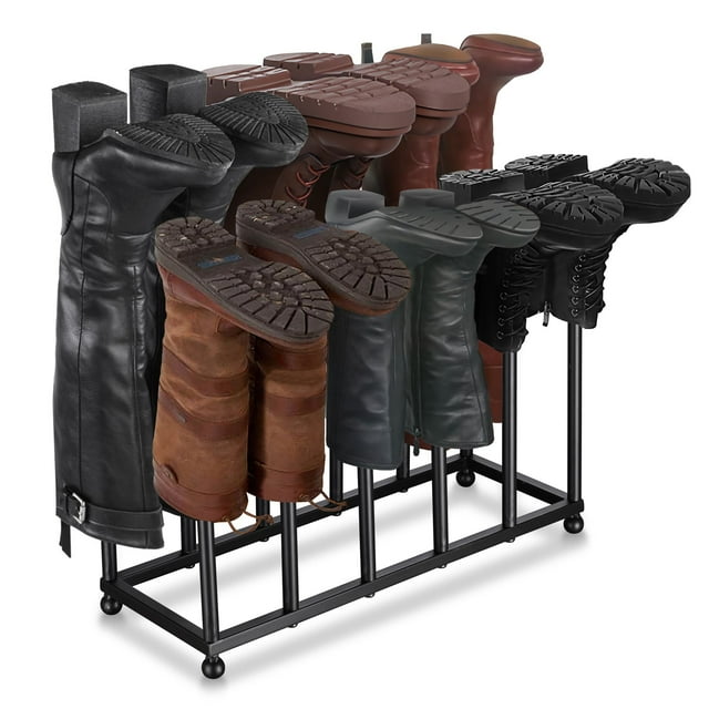 Yescom 6 Pairs Boot Rack Black Metal Storage Organizer Shoes Shelf Home ...