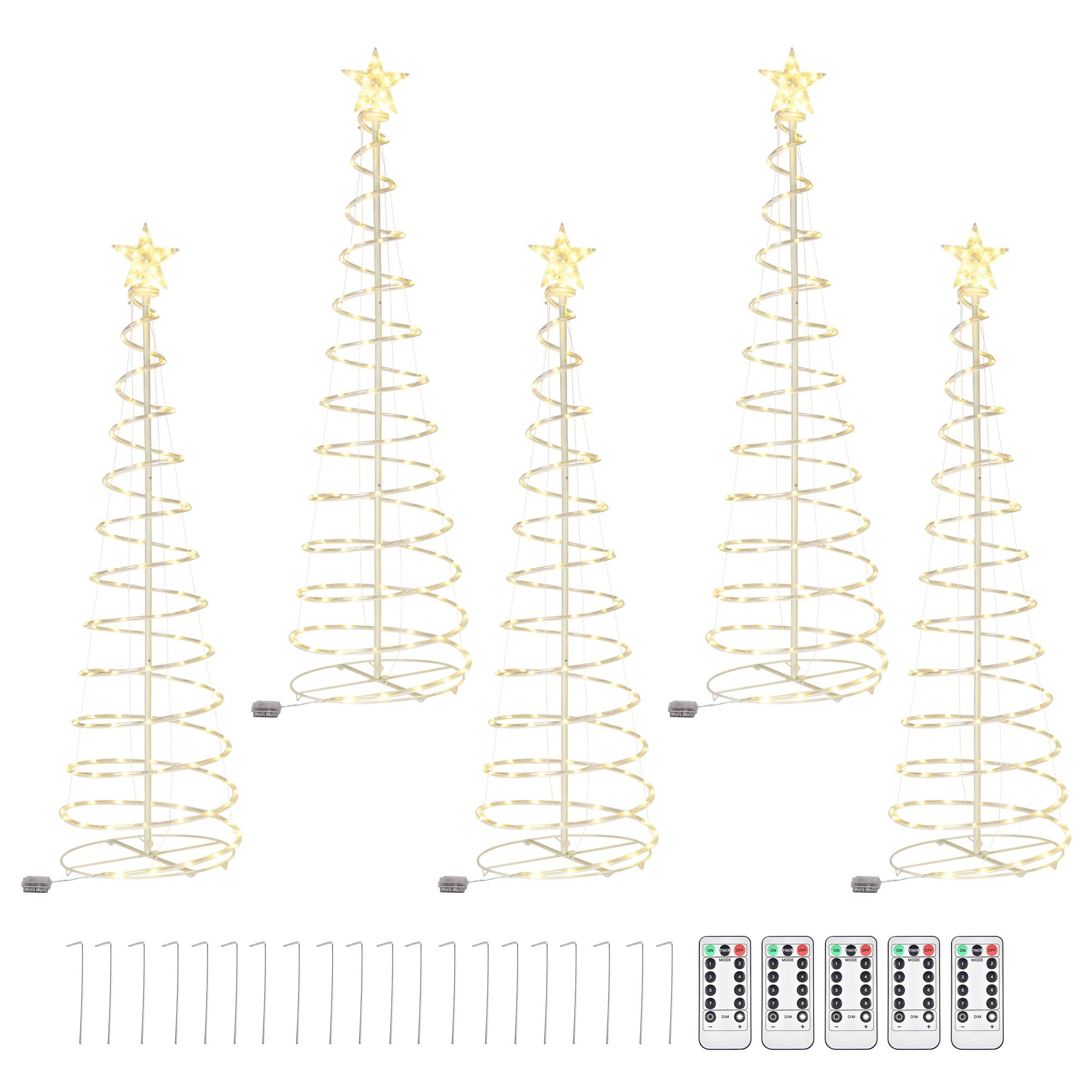 Yescom Twinkle 6Ft Spiral Christmas Tree Light 182 LEDs 8Models Outdoor ...