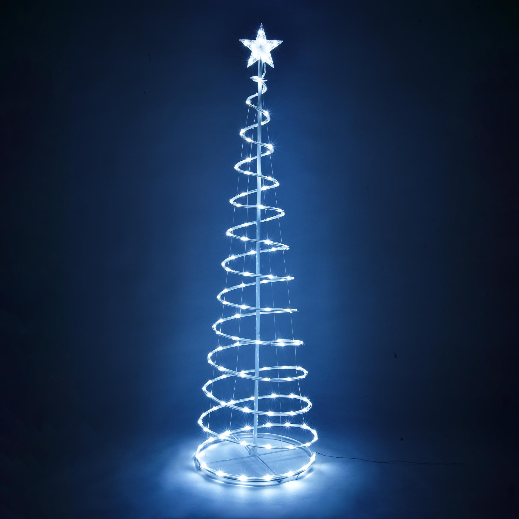 Yescom 6ft 182 LED Spiral Christmas Tree Light Star Topper Cool White ...