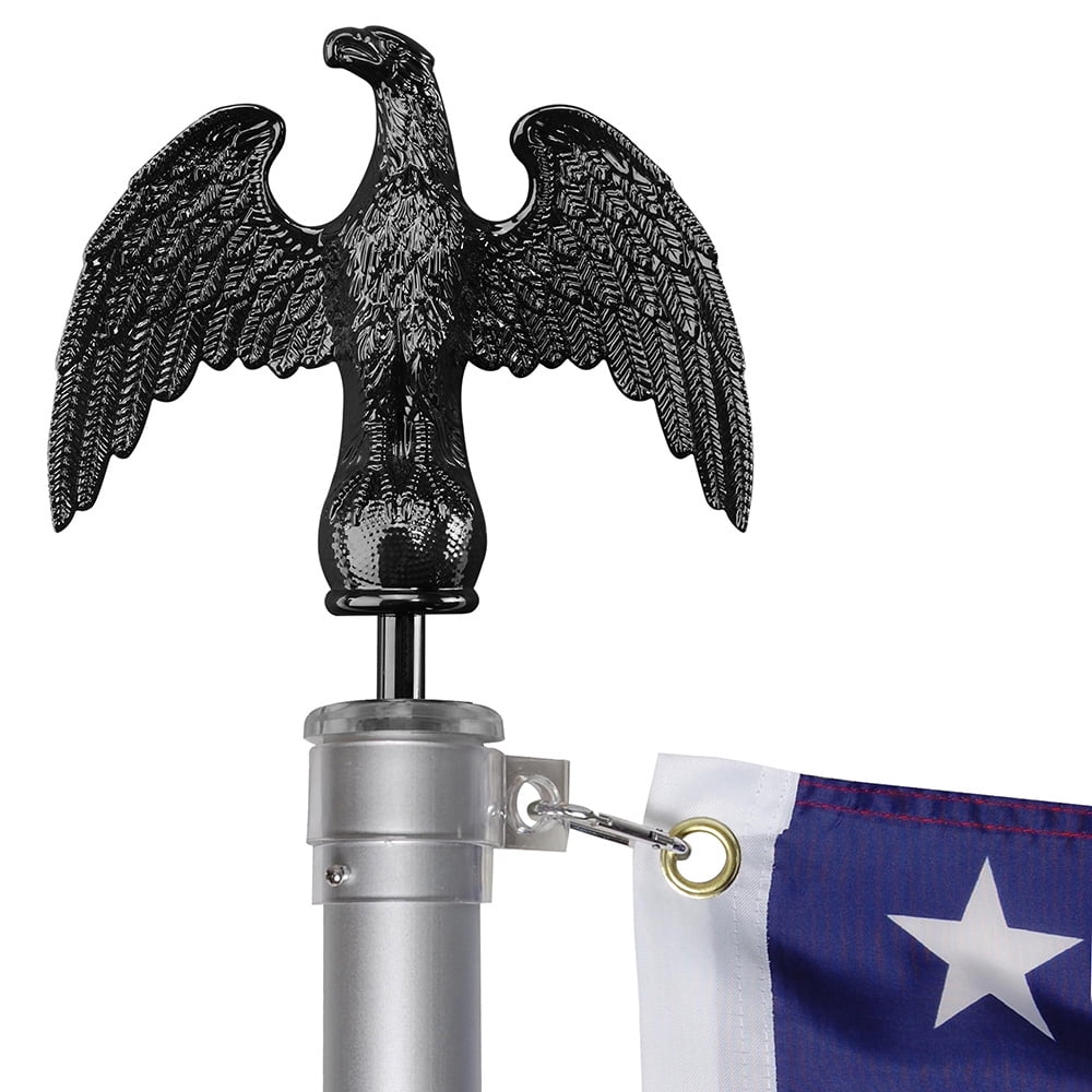 Yescom 7" Black Eagle Finial Flagpole Plastic Top for 16'/20'/25 ...