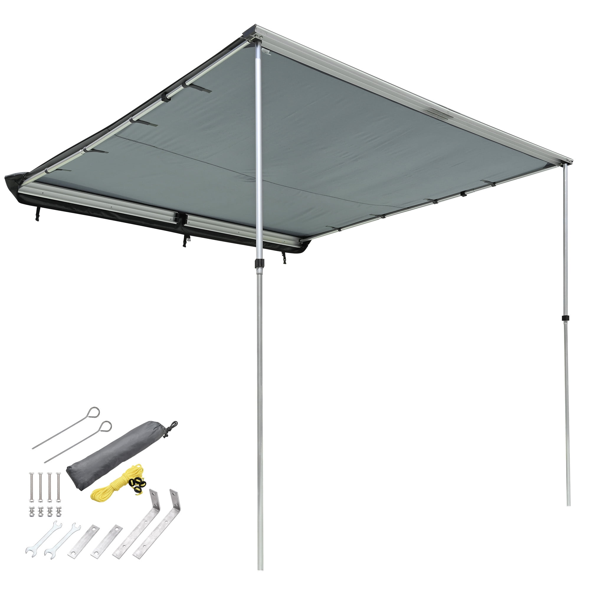 Yescom Vehicle Awning, 8.2x8.2' Gray Roof Rack Shade for Outdoor ...