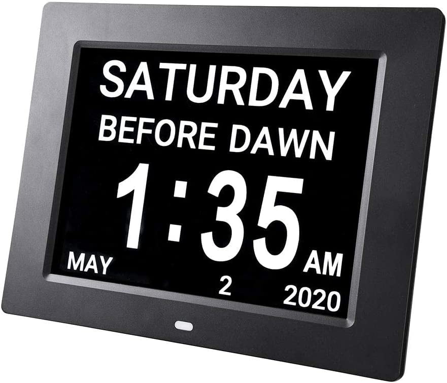Yescom 8 Inch Large Digital Calendar LCD Day Clock for Elderly, 8 ...