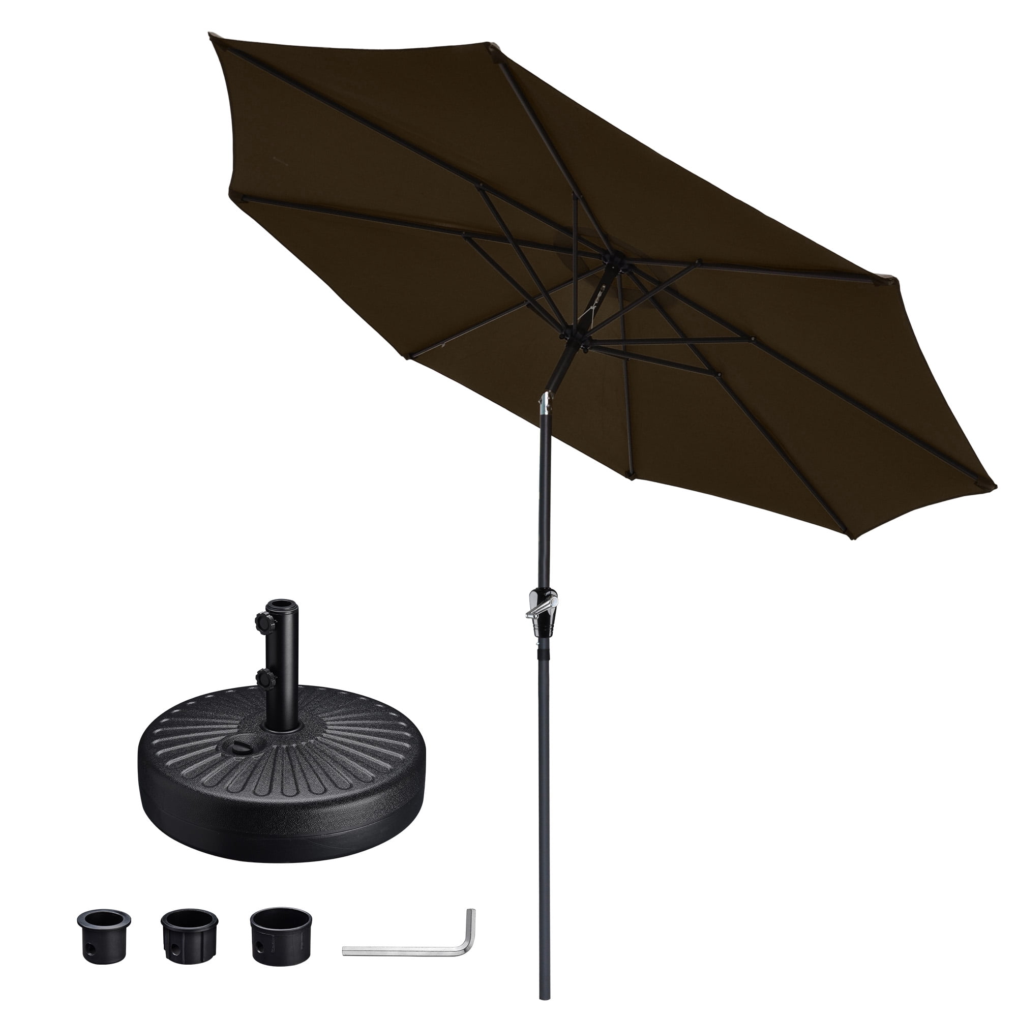 Yescom 9 Ft Aluminum Outdoor Patio Umbrella Kit Tilt UV30+ Base Water ...