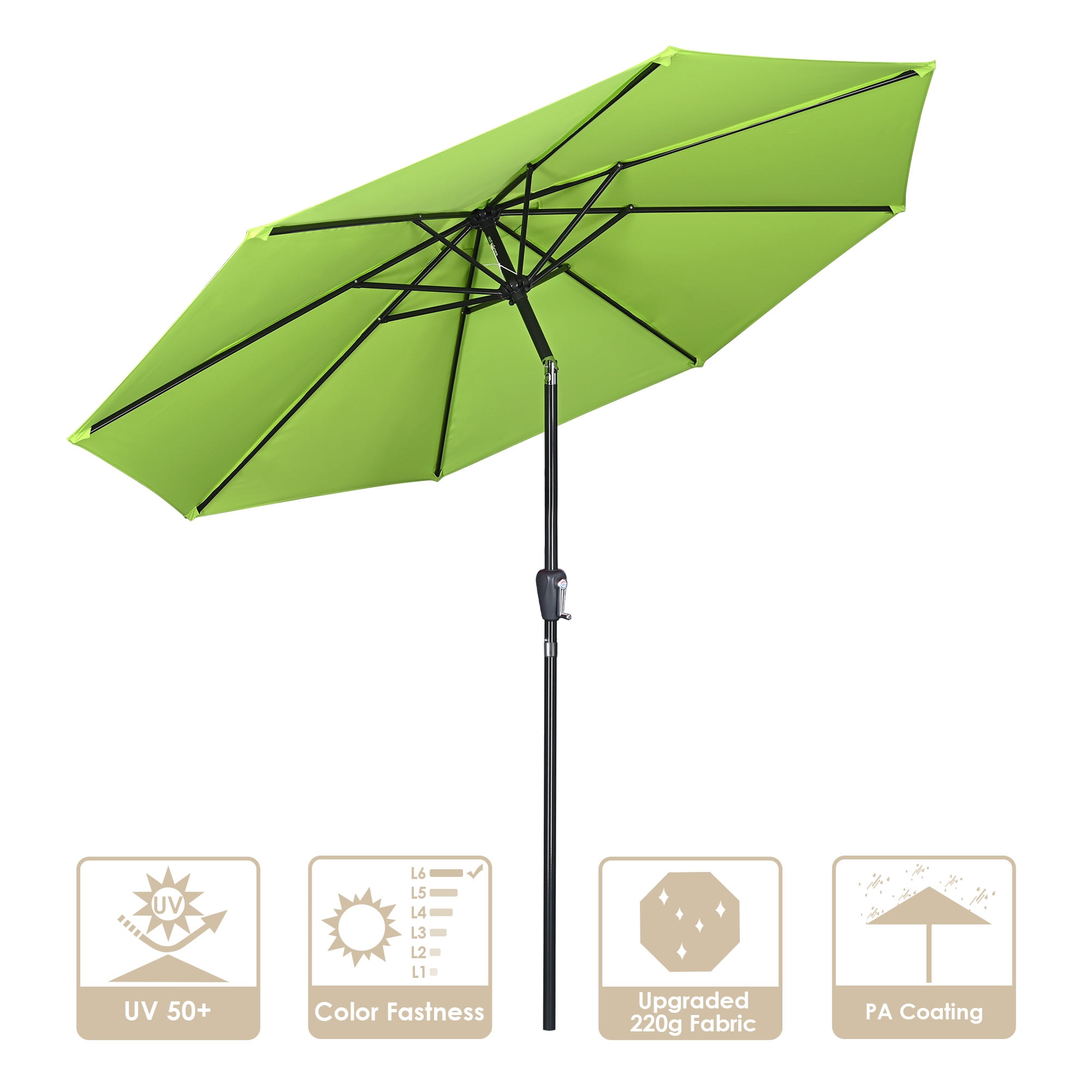 Yescom 9Ft UV50+ Outdoor Patio Umbrella with Crank Tilt for Round ...
