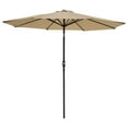 Yescom 9ft Garden Aluminum Outdoor Patio Tan Umbrella with Crank Tilt ...