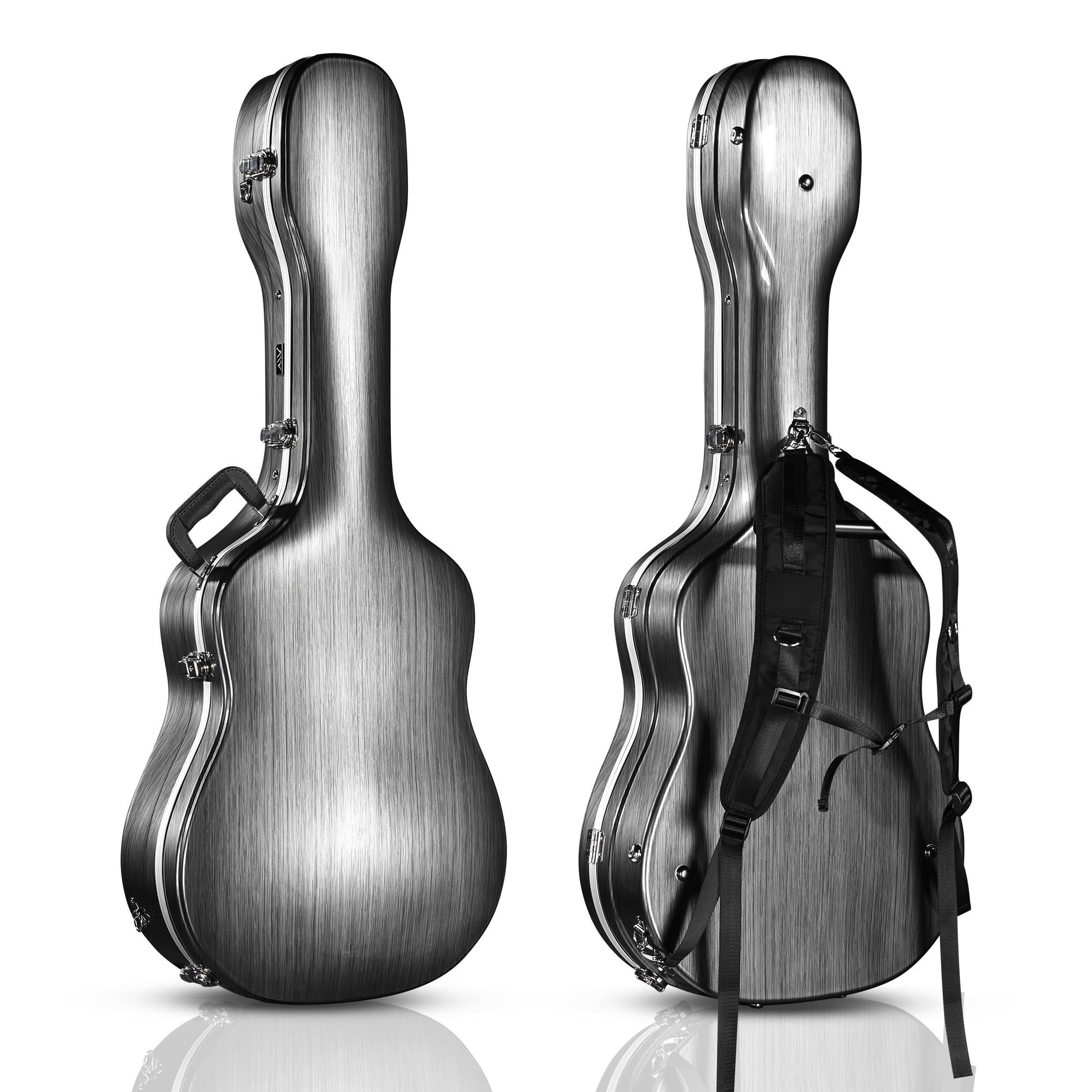 Yescom ABS Acoustic Guitar Case Hard with Backpack Straps Dreadnought ...