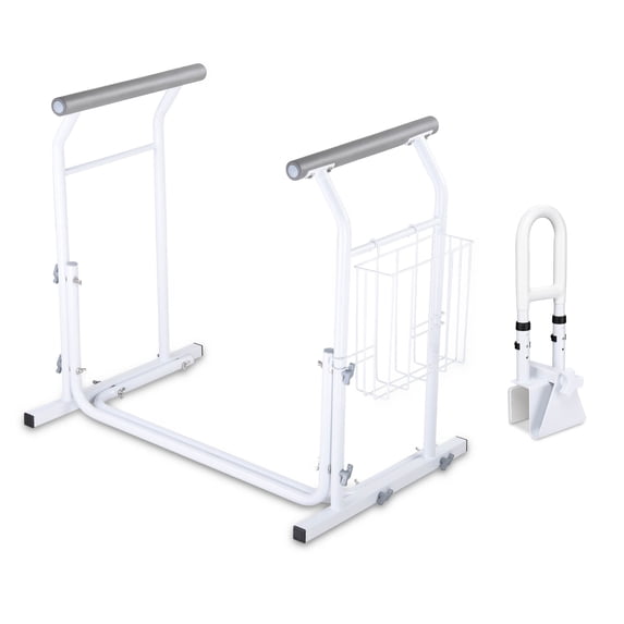 Yescom Bathtub Grab Bar with Toilet Safety Rail Combo Adjustable for ...