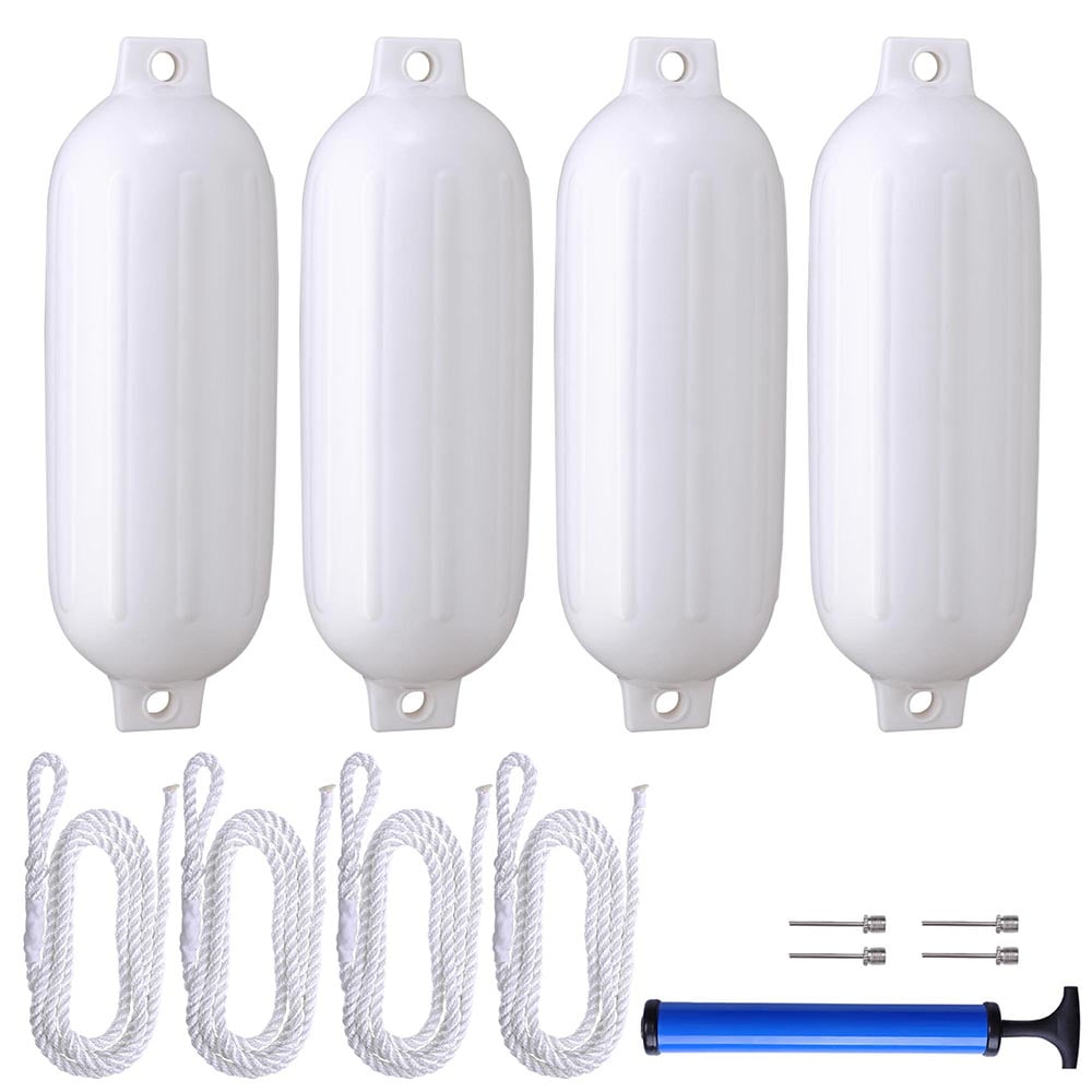 Yescom Boat Fenders 4 Pack, 8.5x27 Inch Inflatable PVC Buoy Bumper Kit ...