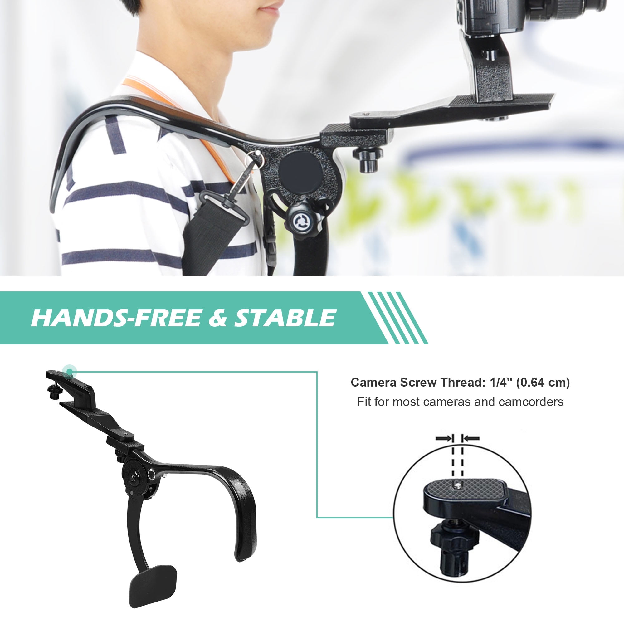 Yescom GoPro Mountable Camera Stabilizer, Shoulder Mount Support Pad ...