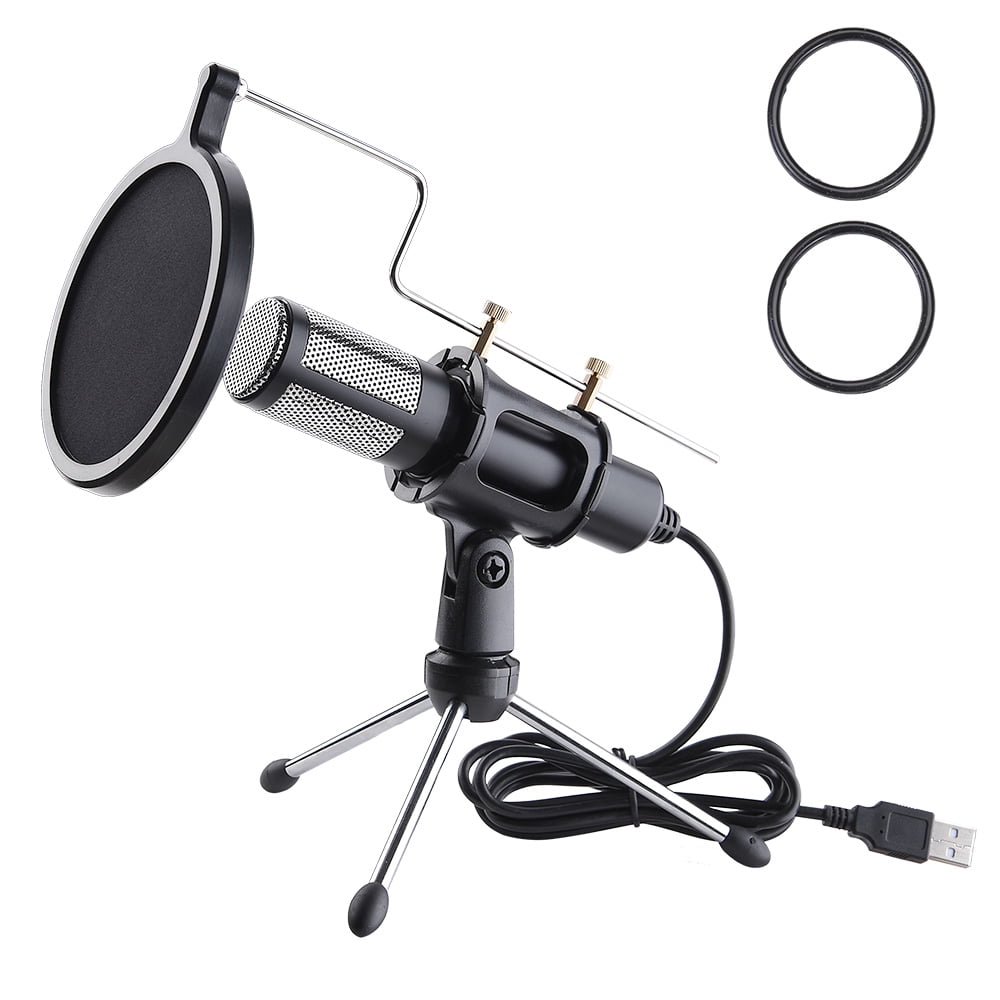 Yescom Condenser USB Microphone w/ Tripod Stand for Game Chat Studio ...